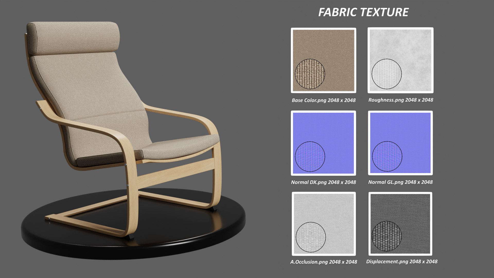 IKEA Poang Rocking Chair 3D Model - TurboSquid 2032068