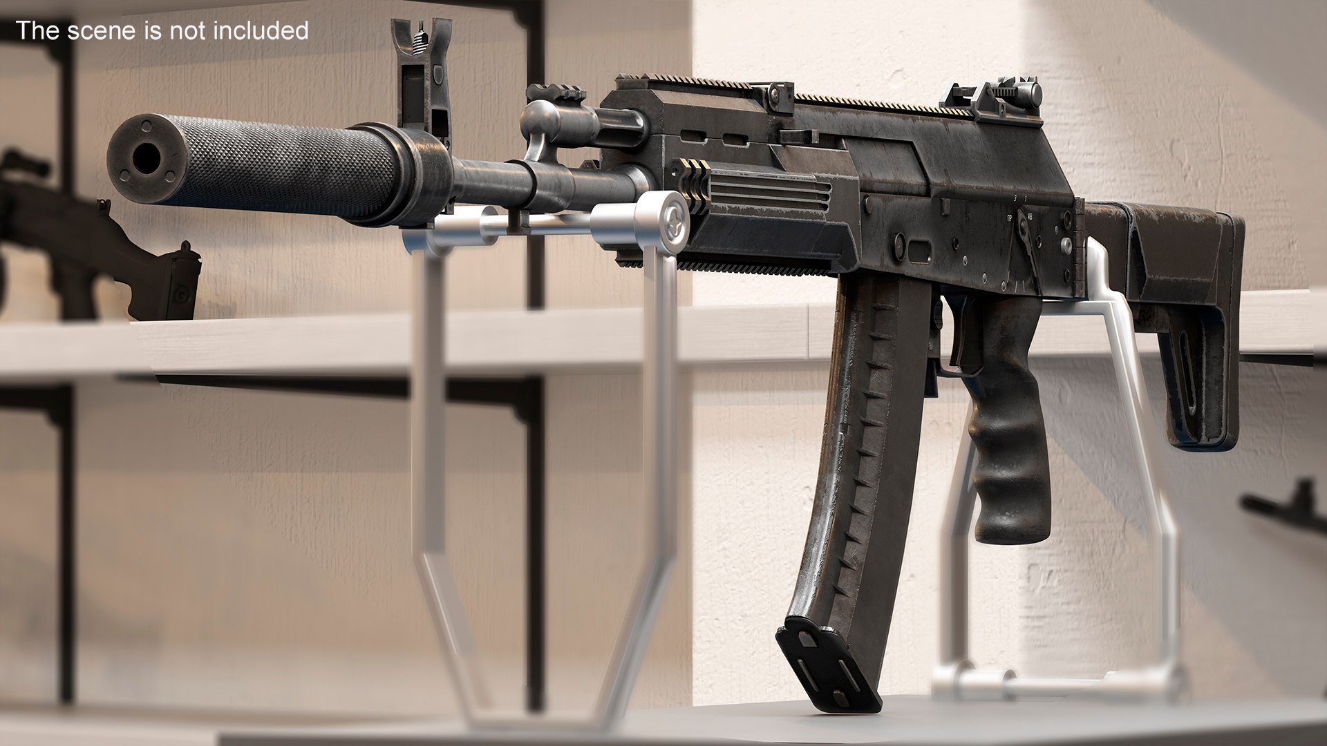 3D Model Russian Assault Rifle AK-12 2011 With Silencer Old ...