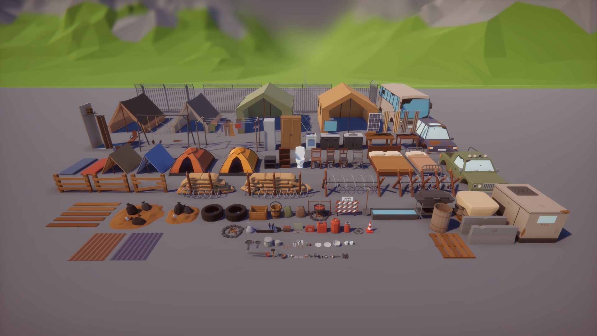 Low Poly Post Apocalyptic Village 3D - TurboSquid 2098187