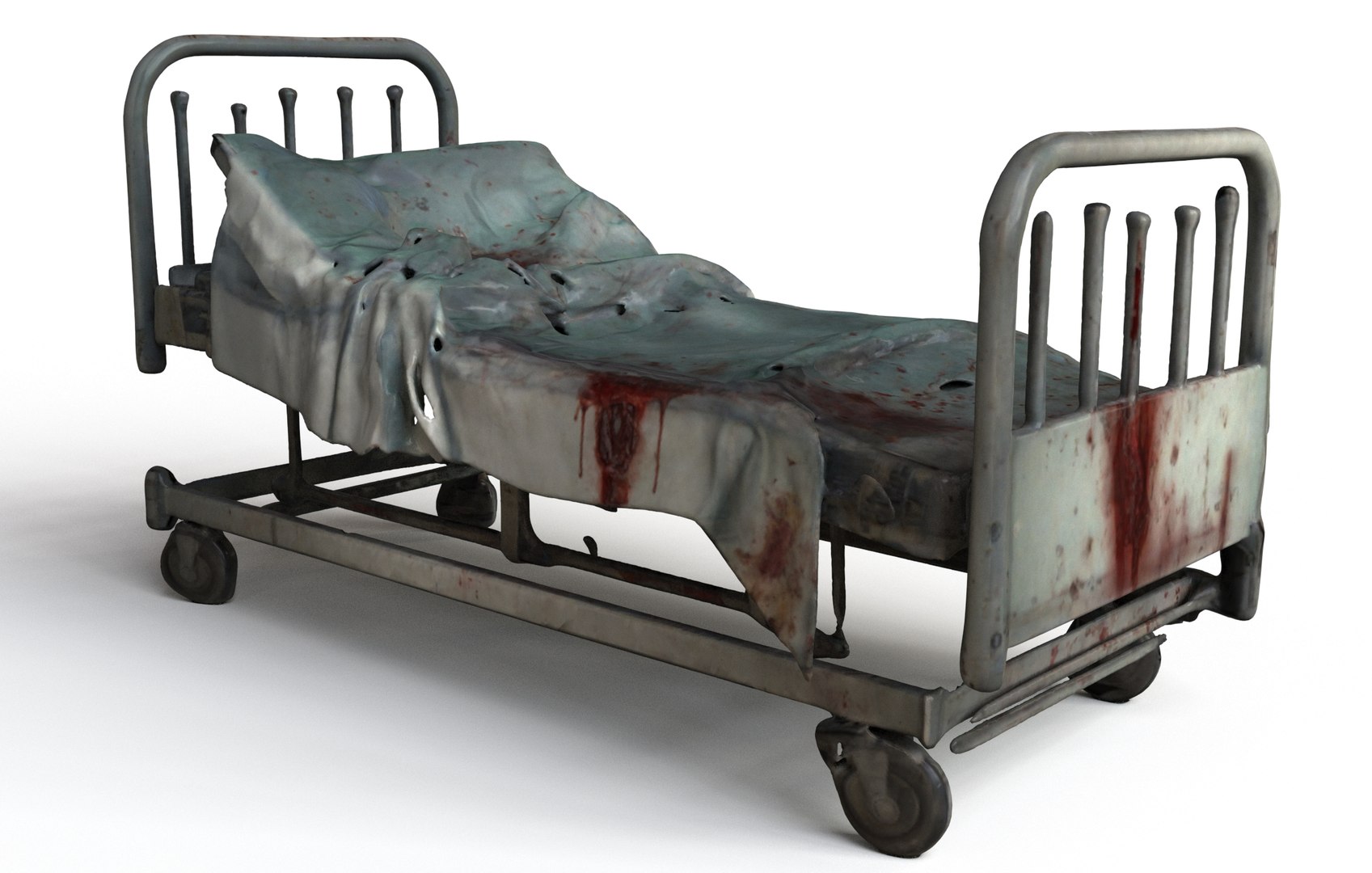 3D Old Hospital Beds And Wheelchair Model - TurboSquid 2334240