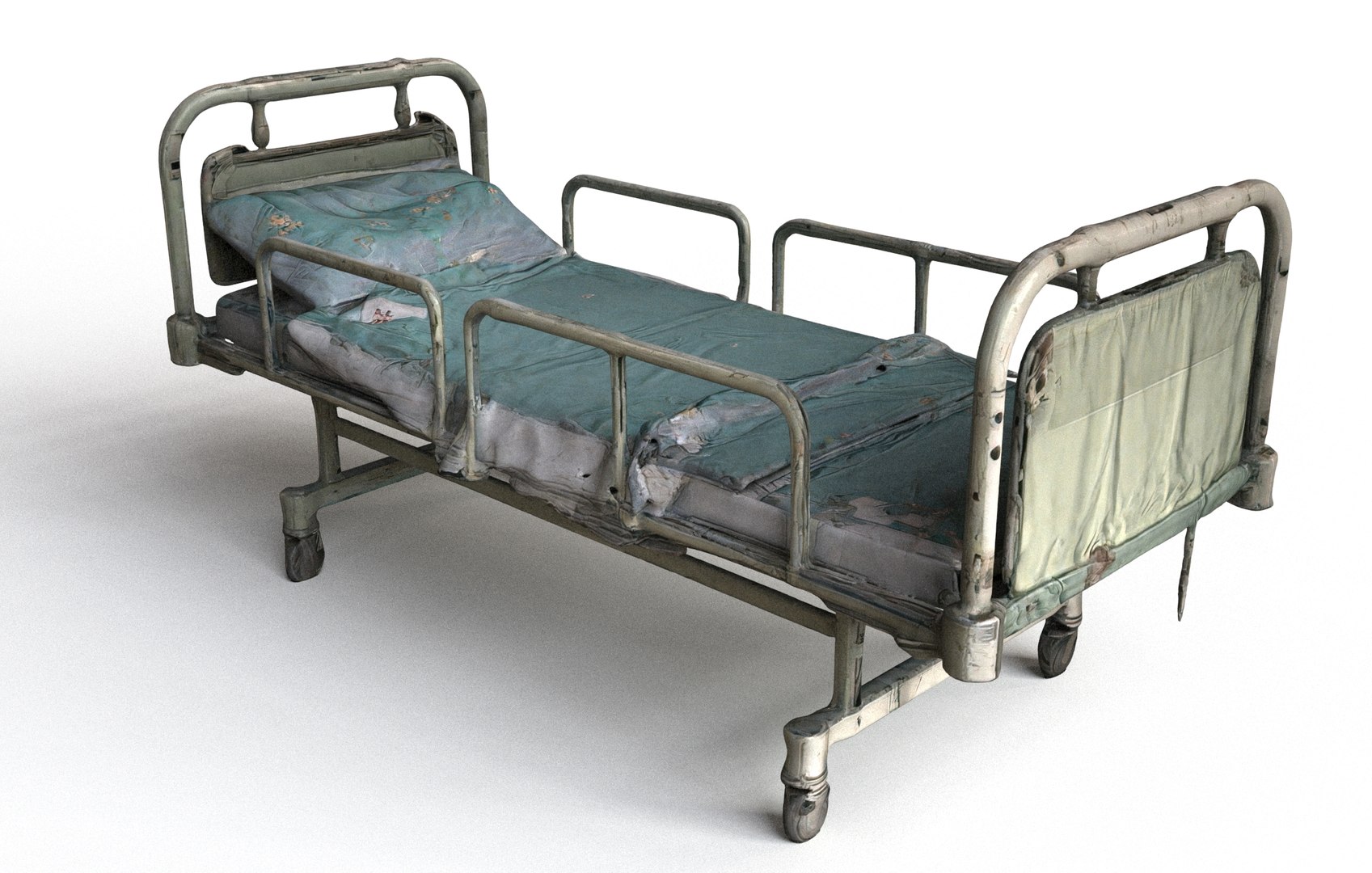 3D Old Hospital Beds And Wheelchair Model - TurboSquid 2334240