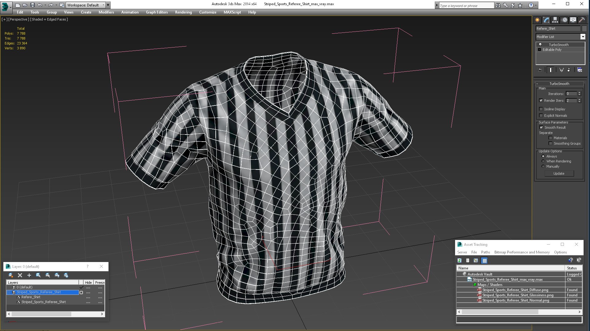 3D Striped Sports Referee Shirt Model - TurboSquid 2246743