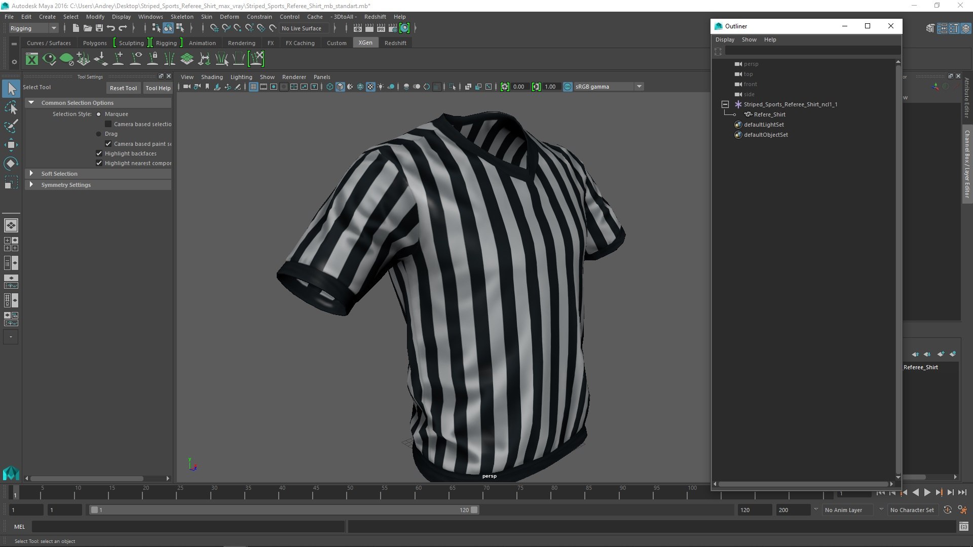 3D Striped Sports Referee Shirt Model - TurboSquid 2246743
