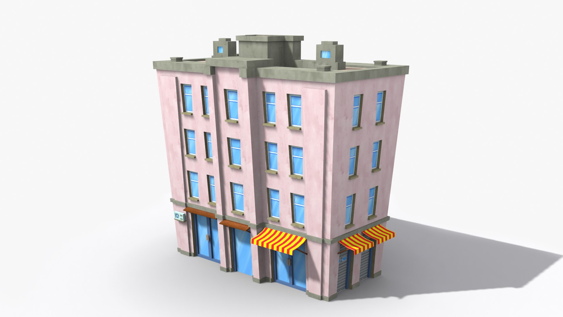 3D Cartoon Building X12 Model - TurboSquid 1832688