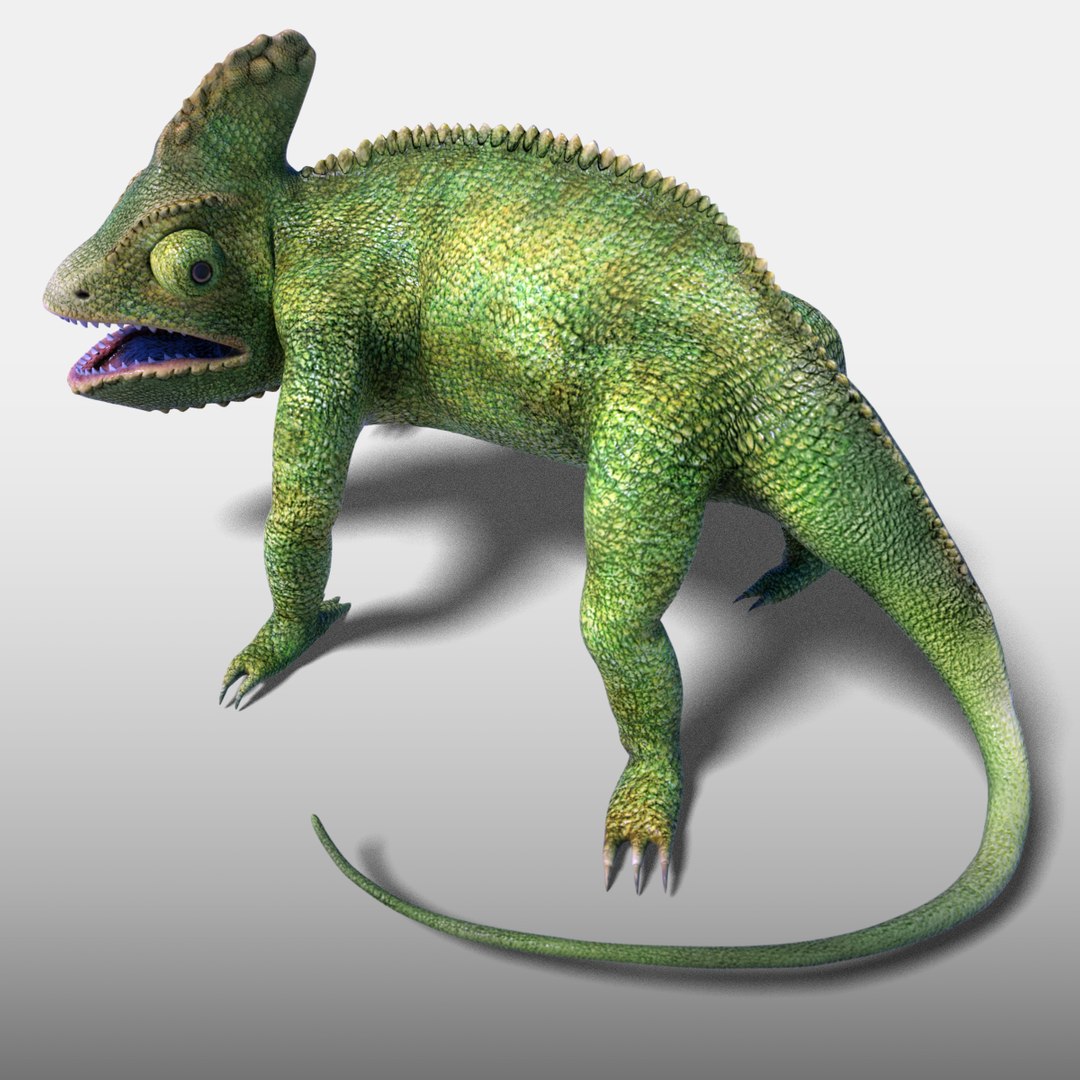 3d chameleon green model