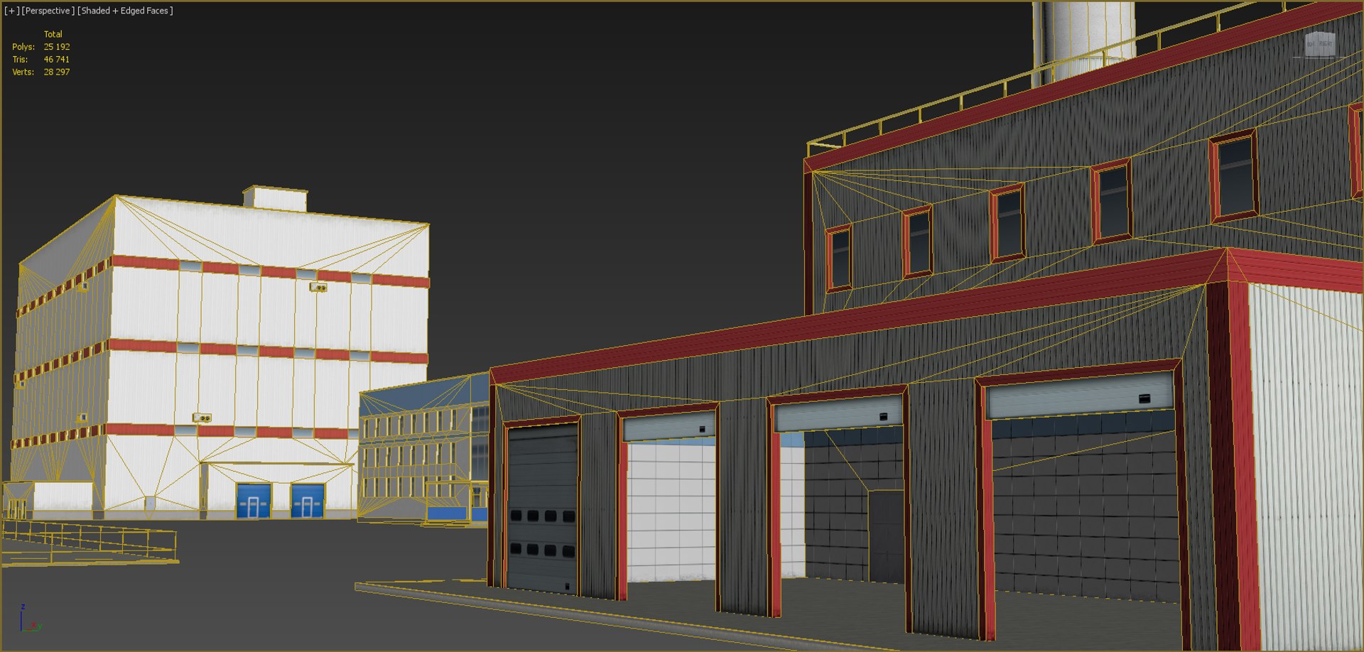 3d Model Industrial Buildings Set