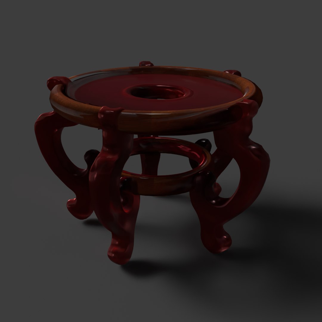 3D Chinese Wooden Round Display Stand - TurboSquid 2309811