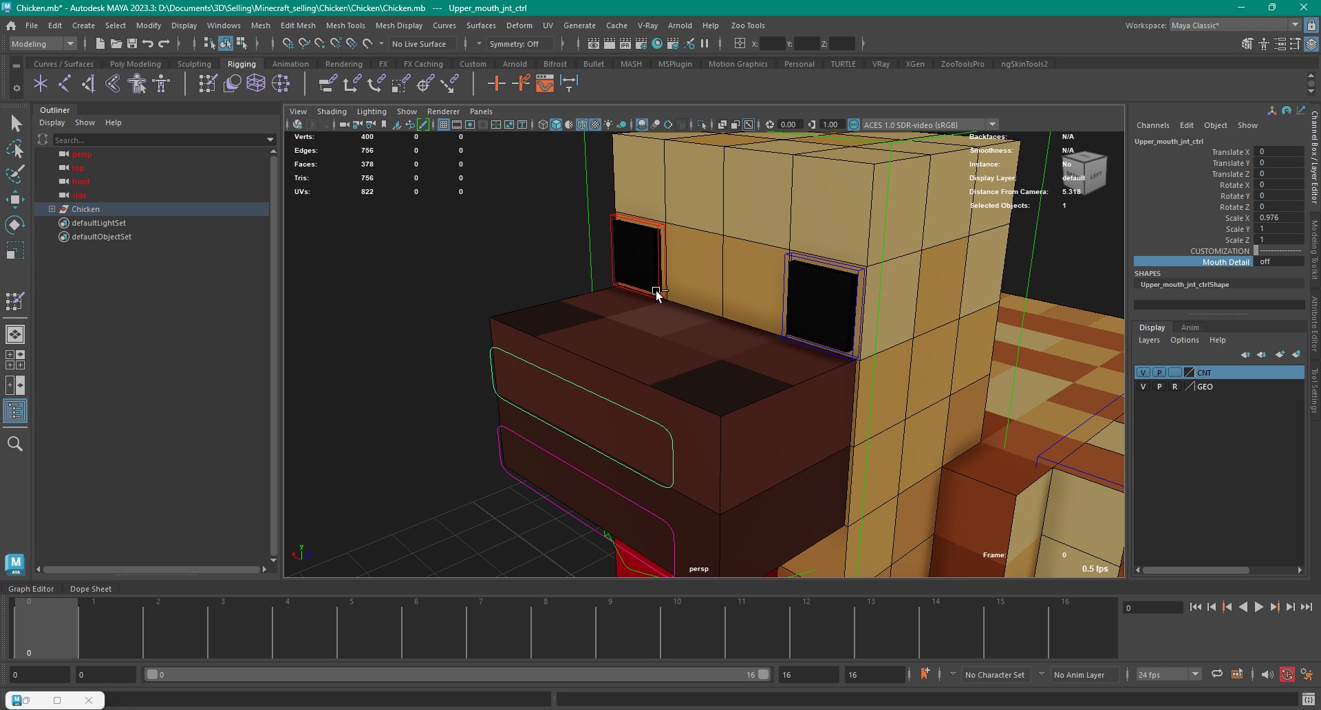 Minecraft Chicken Rig 3D Model - TurboSquid 2512532
