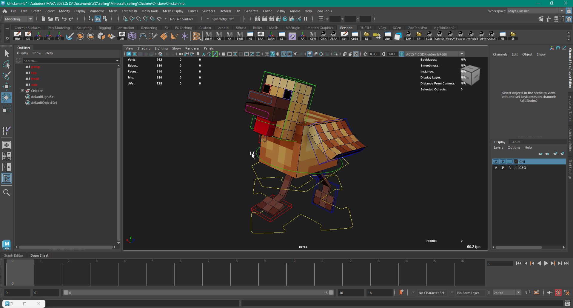 Minecraft Chicken Rig 3D Model - TurboSquid 2512532