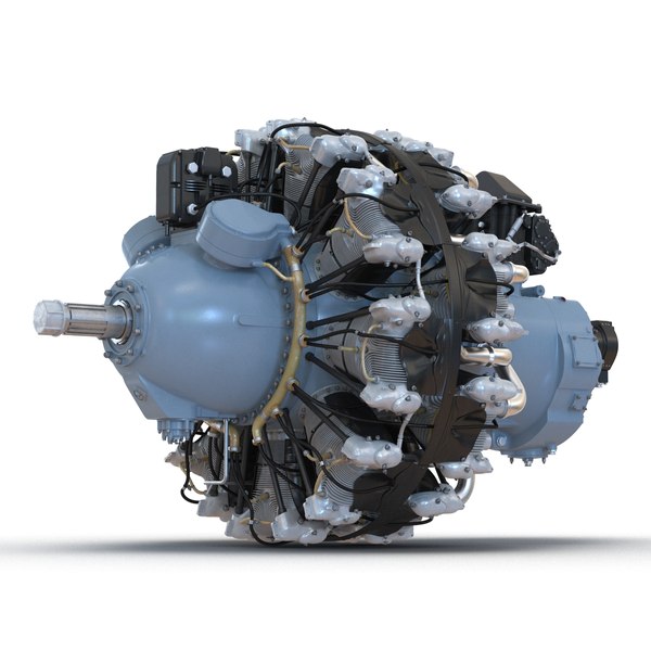 radial engine pratt whitney 3d max