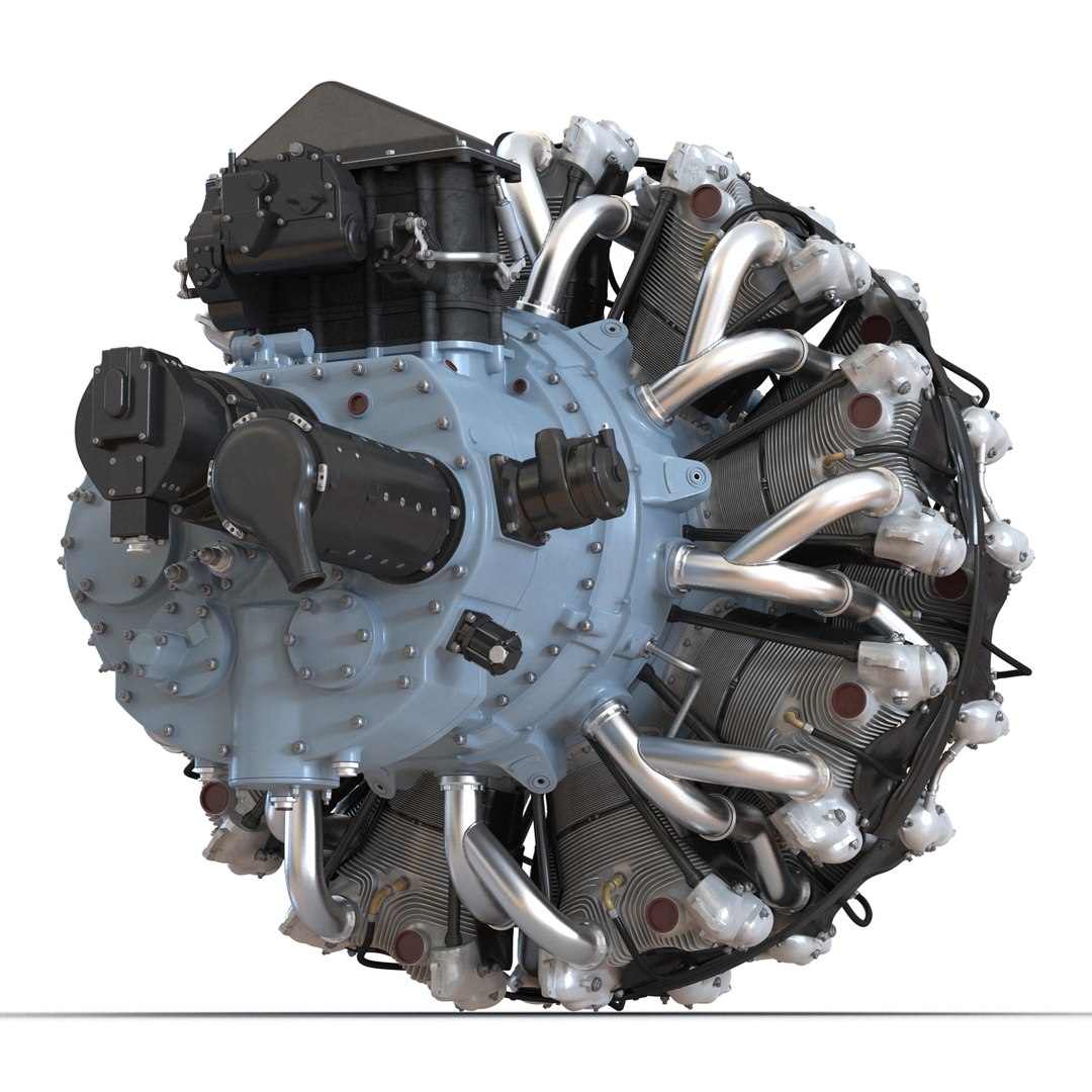 radial engine pratt whitney 3d max