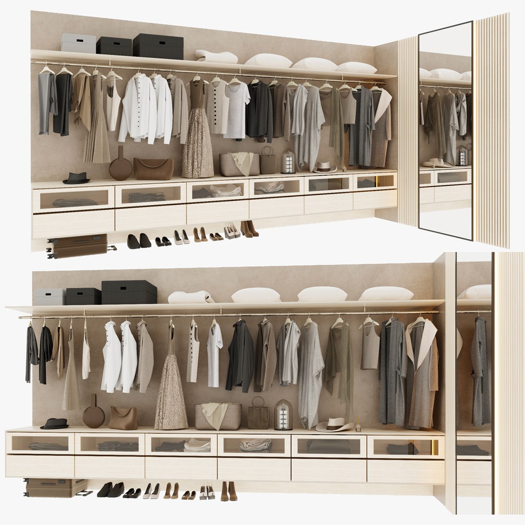 3D Wardrobe model - TurboSquid 1954784