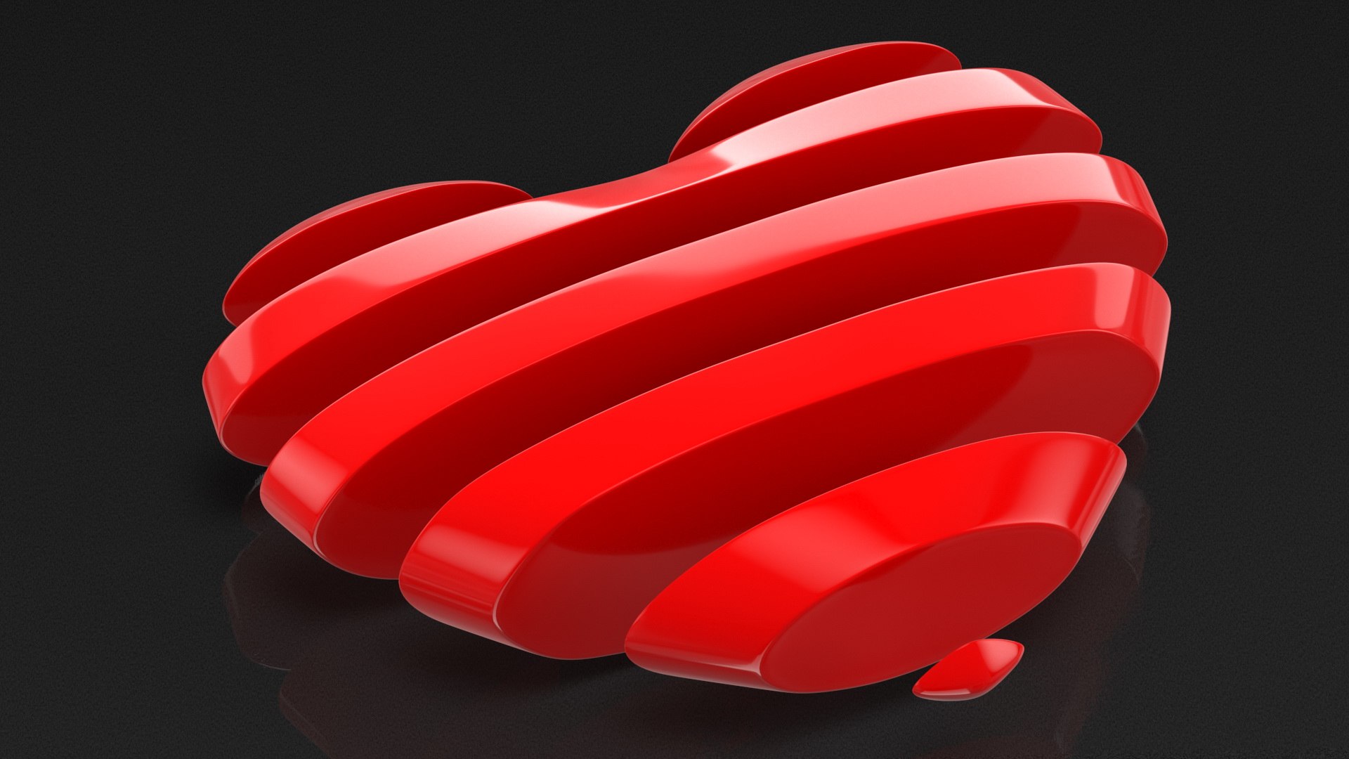 Heart With Transparent Horizontal Lines 3D Model - TurboSquid 1799600