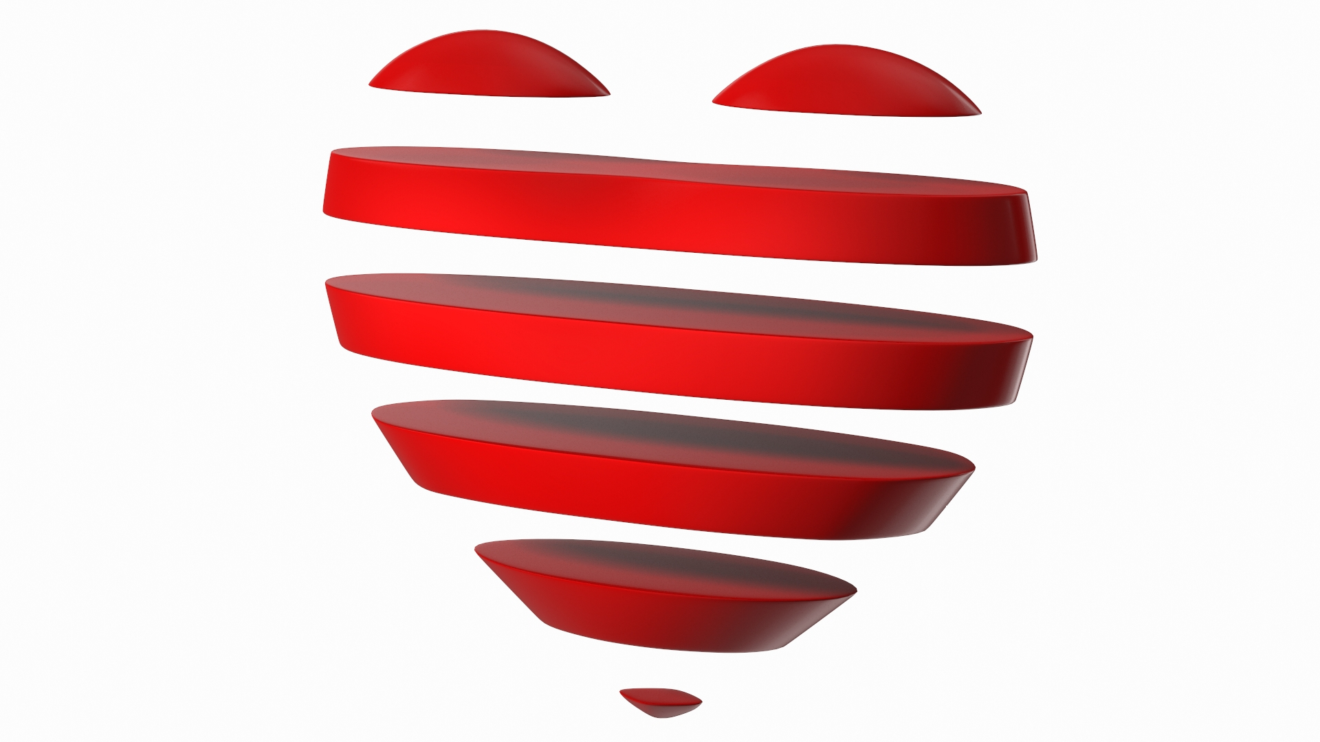 Heart With Transparent Horizontal Lines 3D Model - TurboSquid 1799600