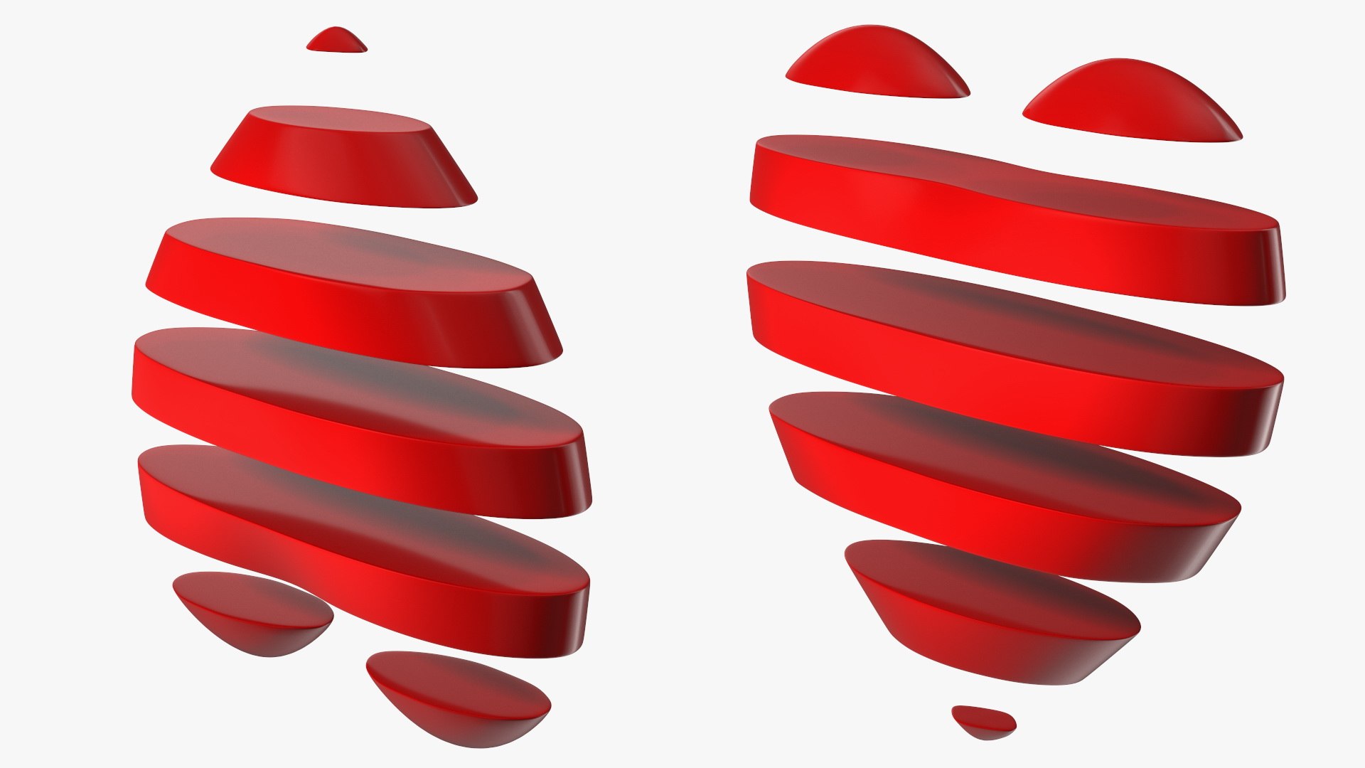 Heart With Transparent Horizontal Lines 3D Model - TurboSquid 1799600