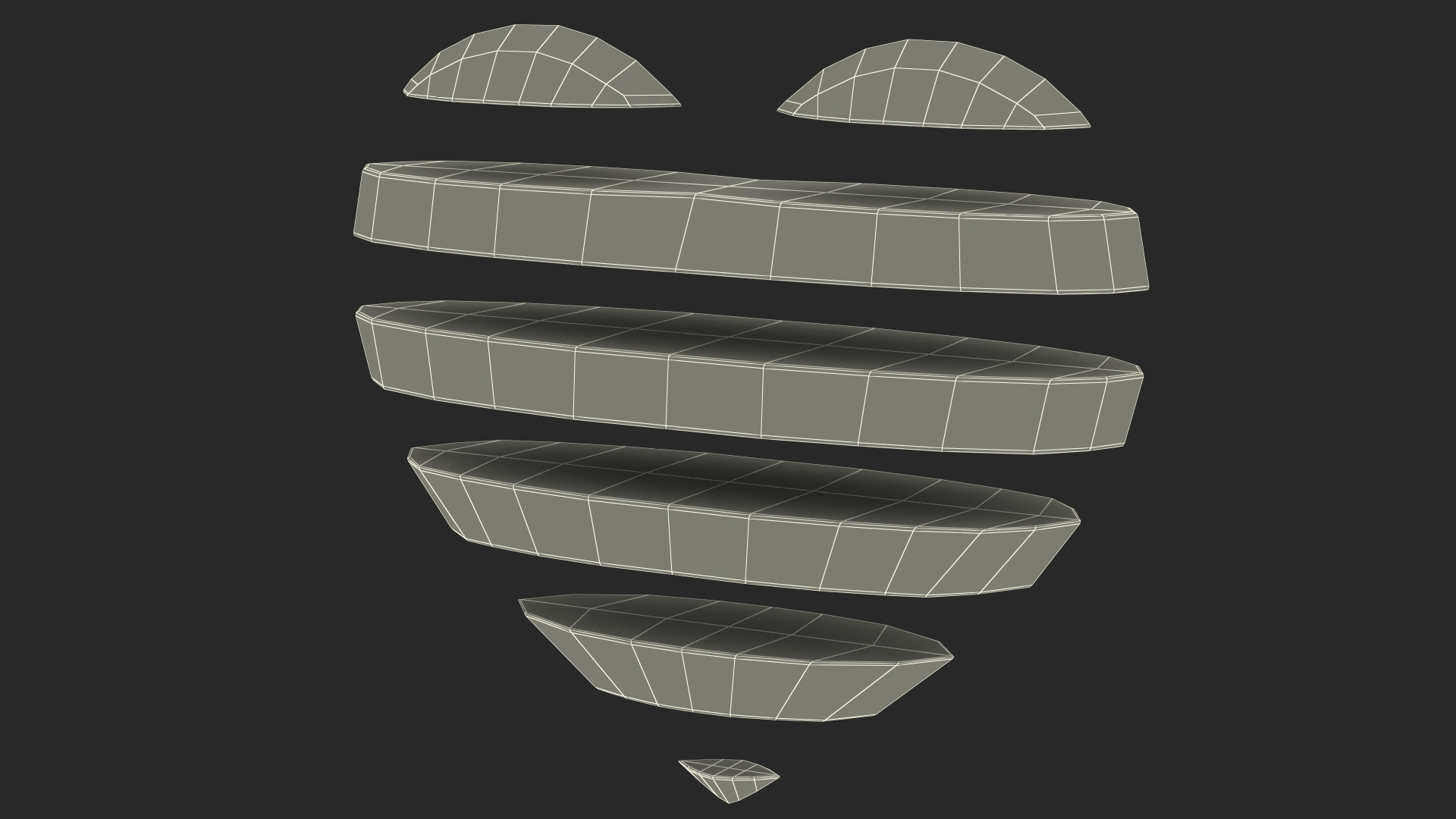 Heart With Transparent Horizontal Lines 3D Model - TurboSquid 1799600