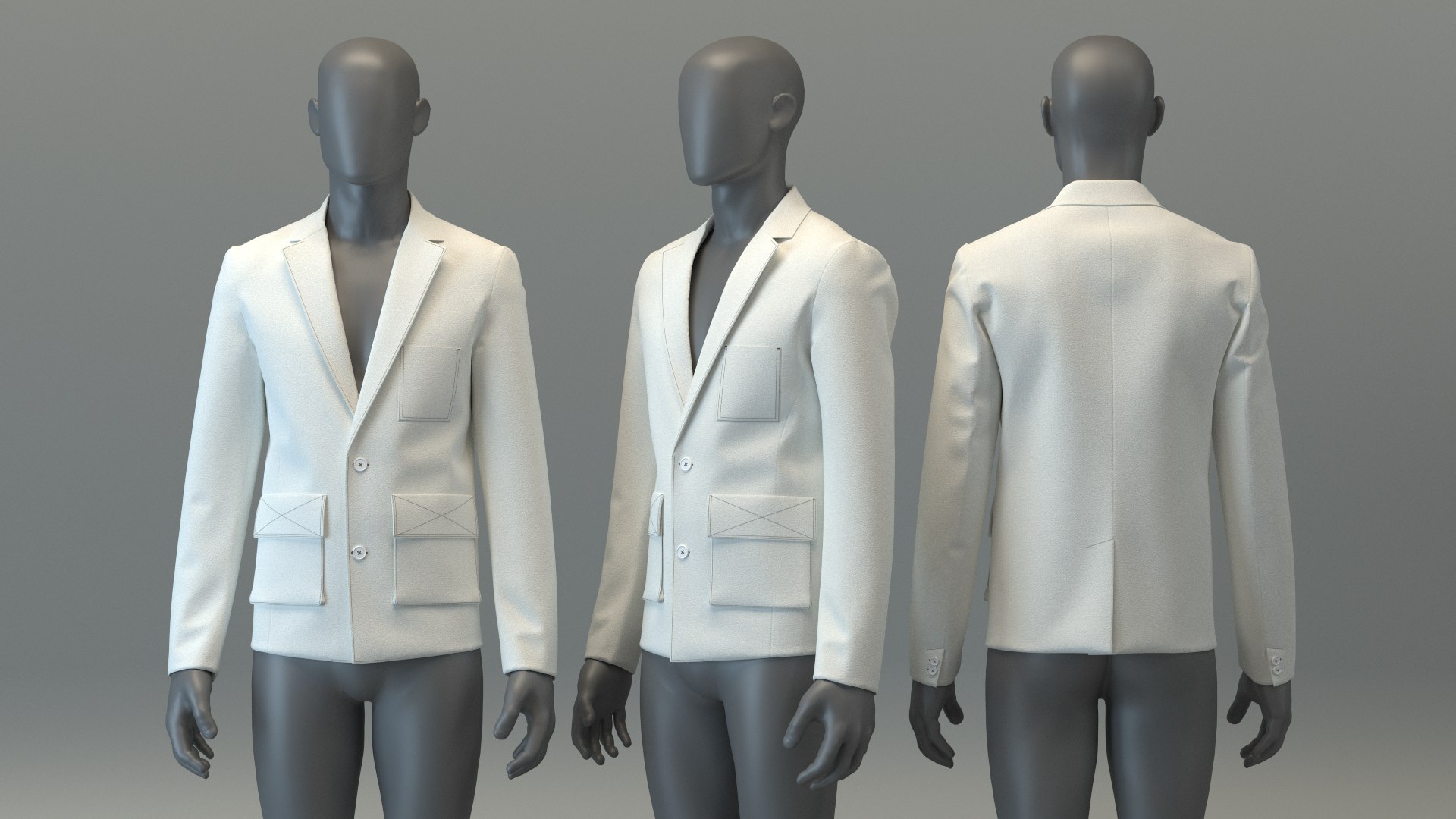 Blazer With Pockets 3D Model - TurboSquid 2150390