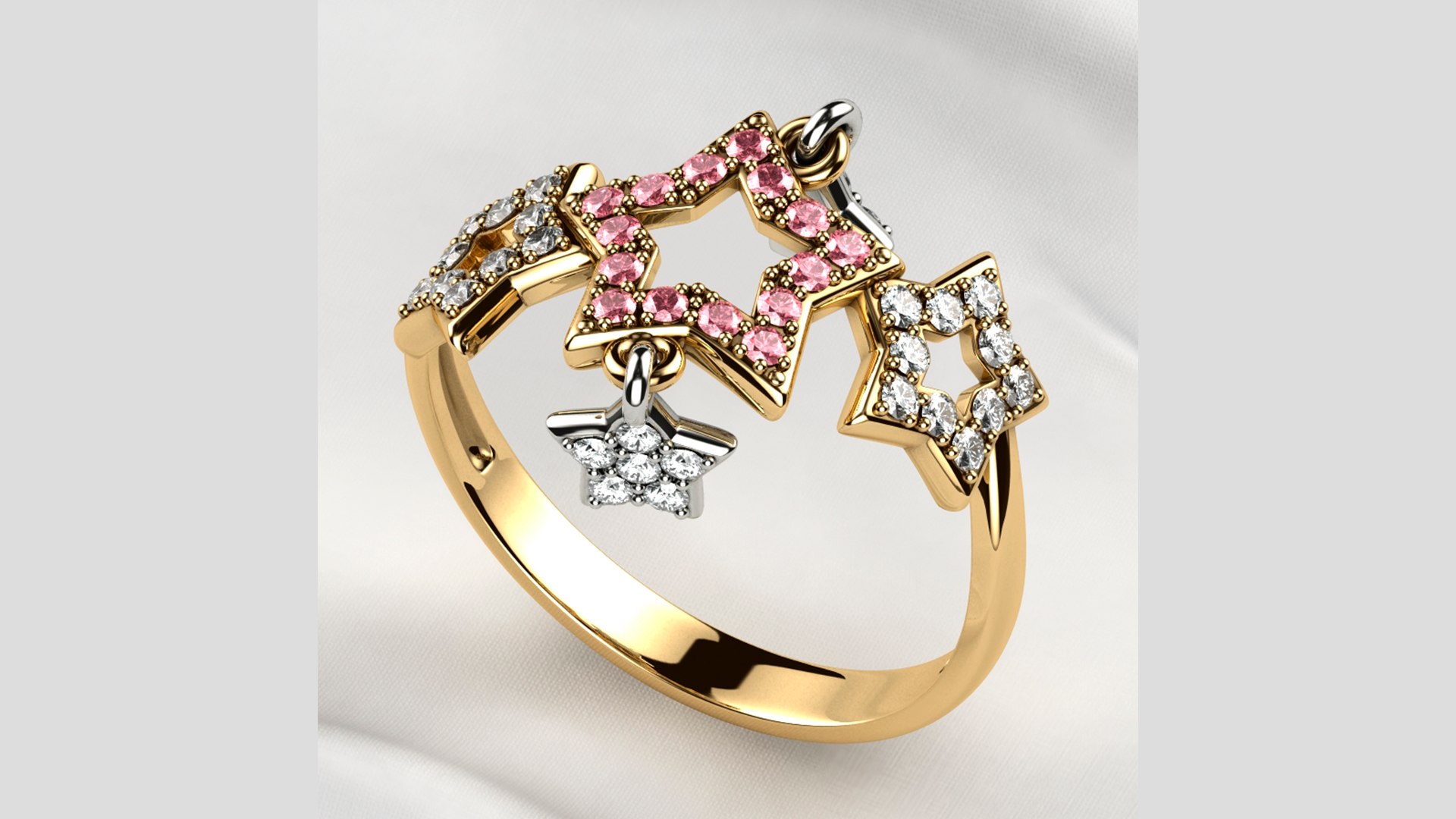 Five Stars Gold Ring 3D model - TurboSquid 1841740