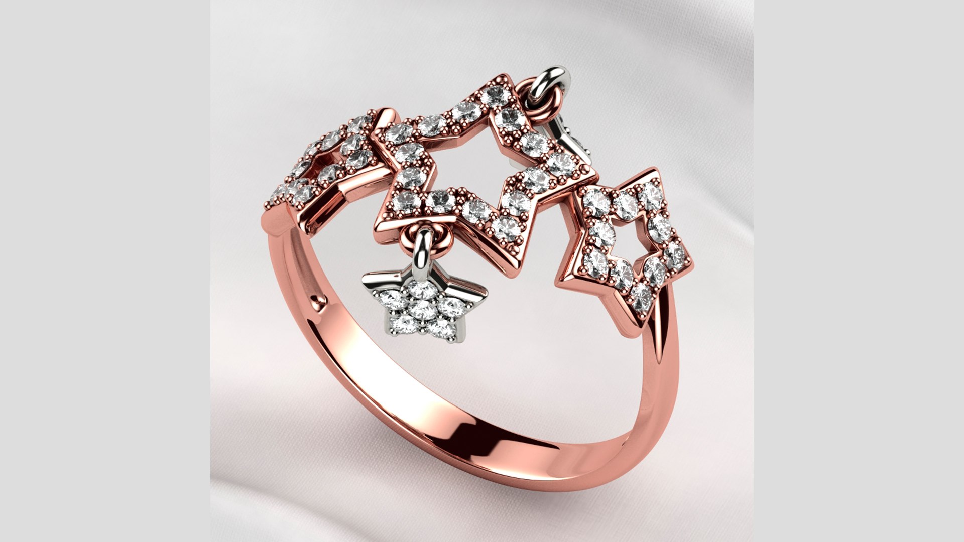 Five Stars Gold Ring 3D model - TurboSquid 1841740