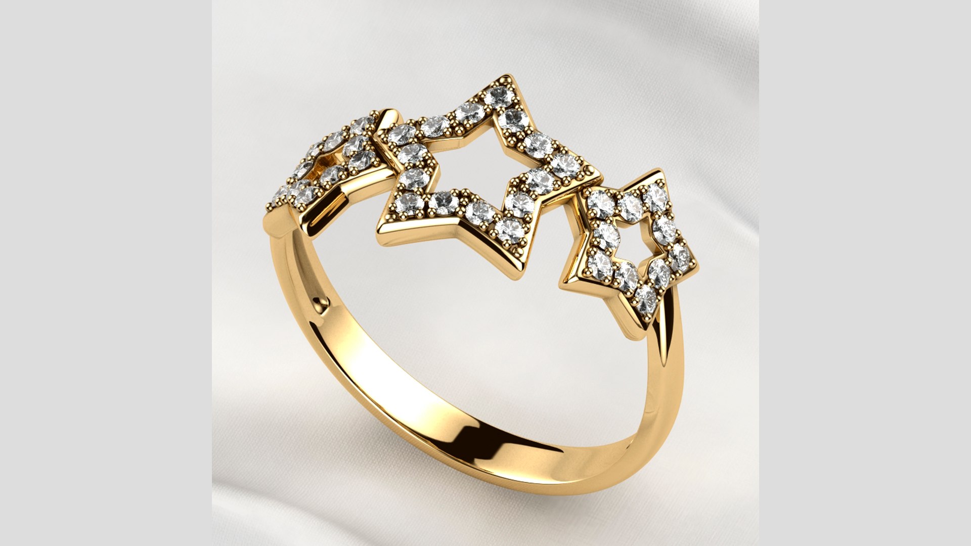 Five Stars Gold Ring 3D model - TurboSquid 1841740