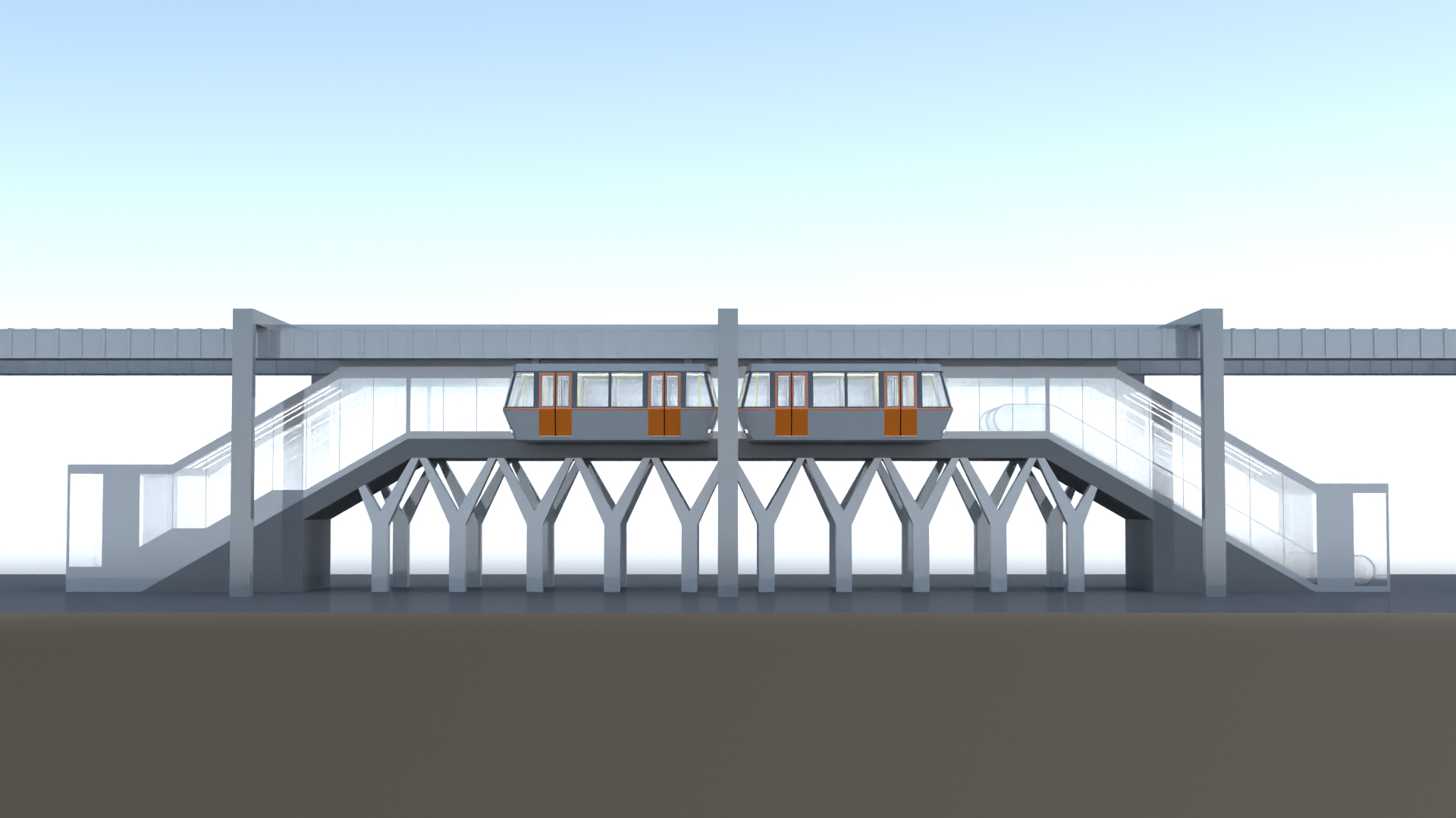 Elevated Train Station Concept Model - TurboSquid 1923525