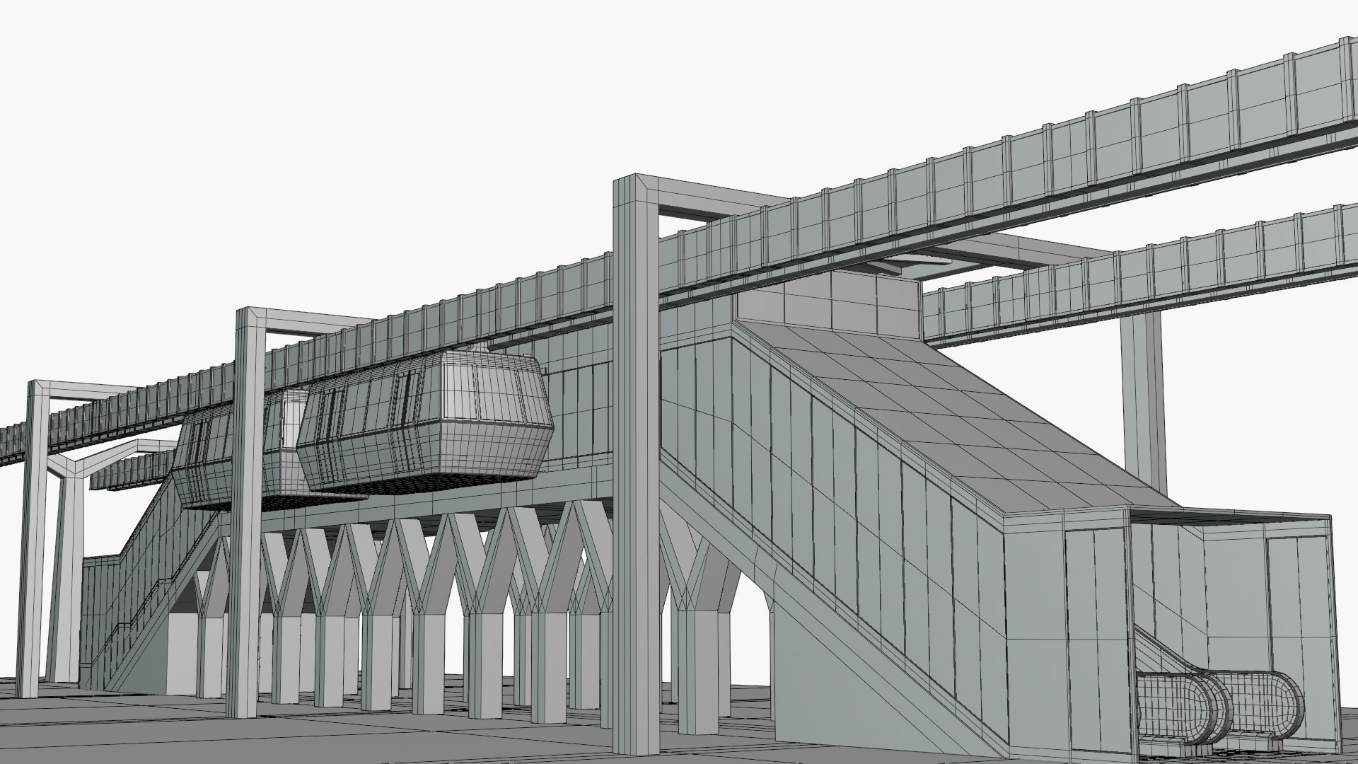 Elevated Train Station Concept Model - TurboSquid 1923525