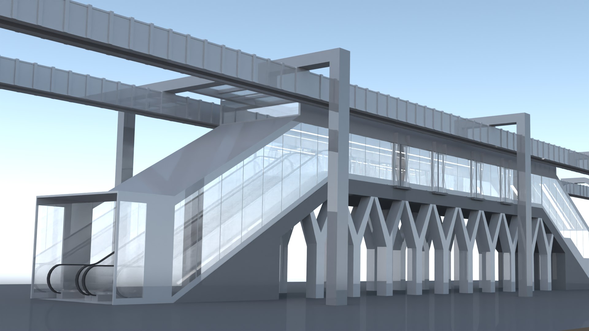Elevated Train Station Concept Model - TurboSquid 1923525