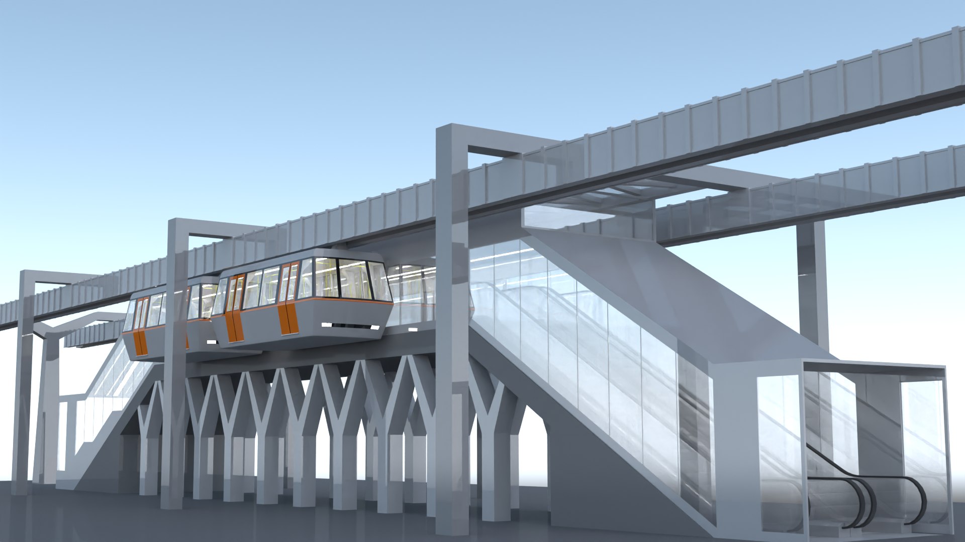 Elevated train station concept model - TurboSquid 1923525