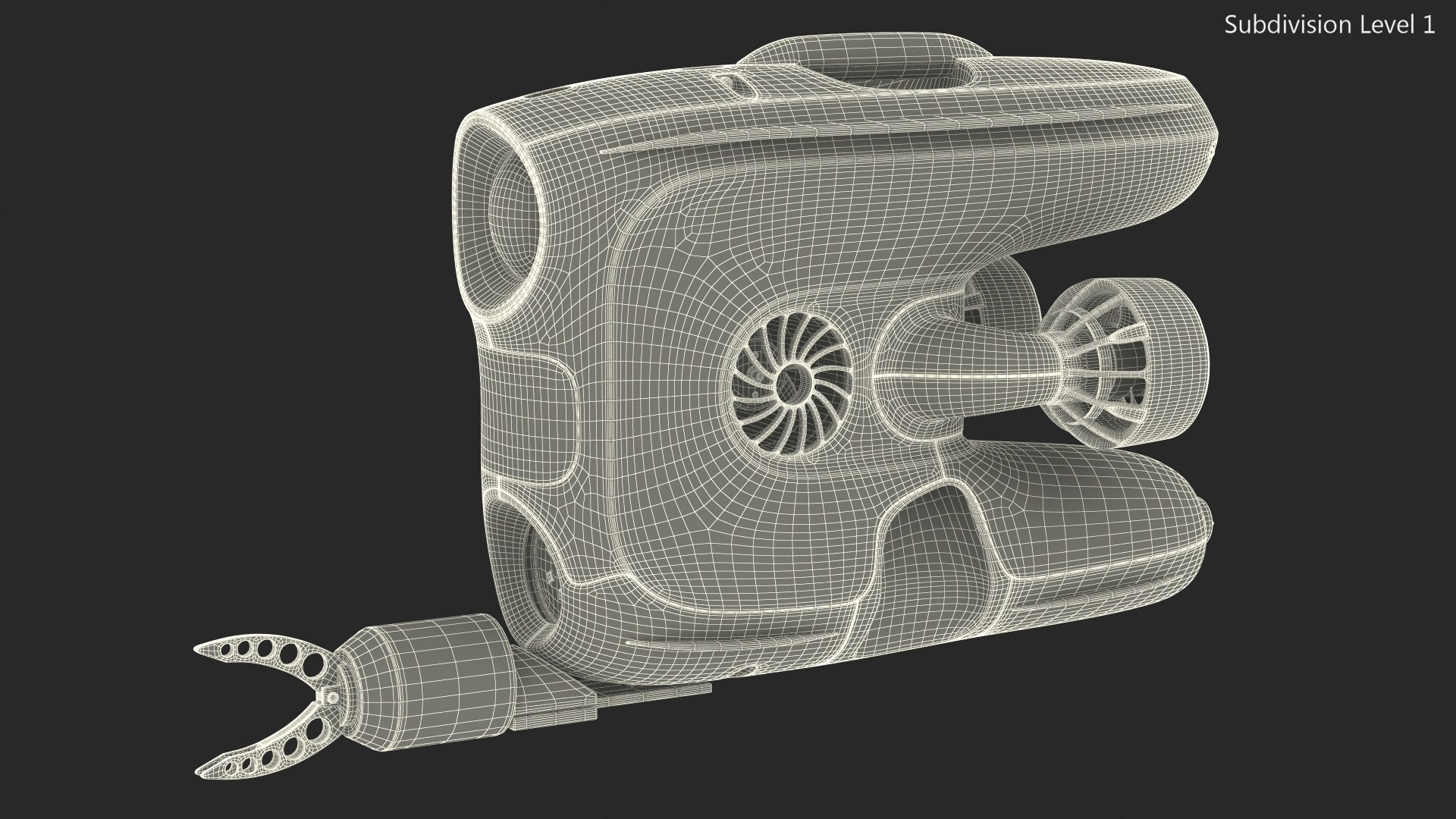 3D Model Underwater ROV With Gripper Hand Rigged For Cinema 4D ...