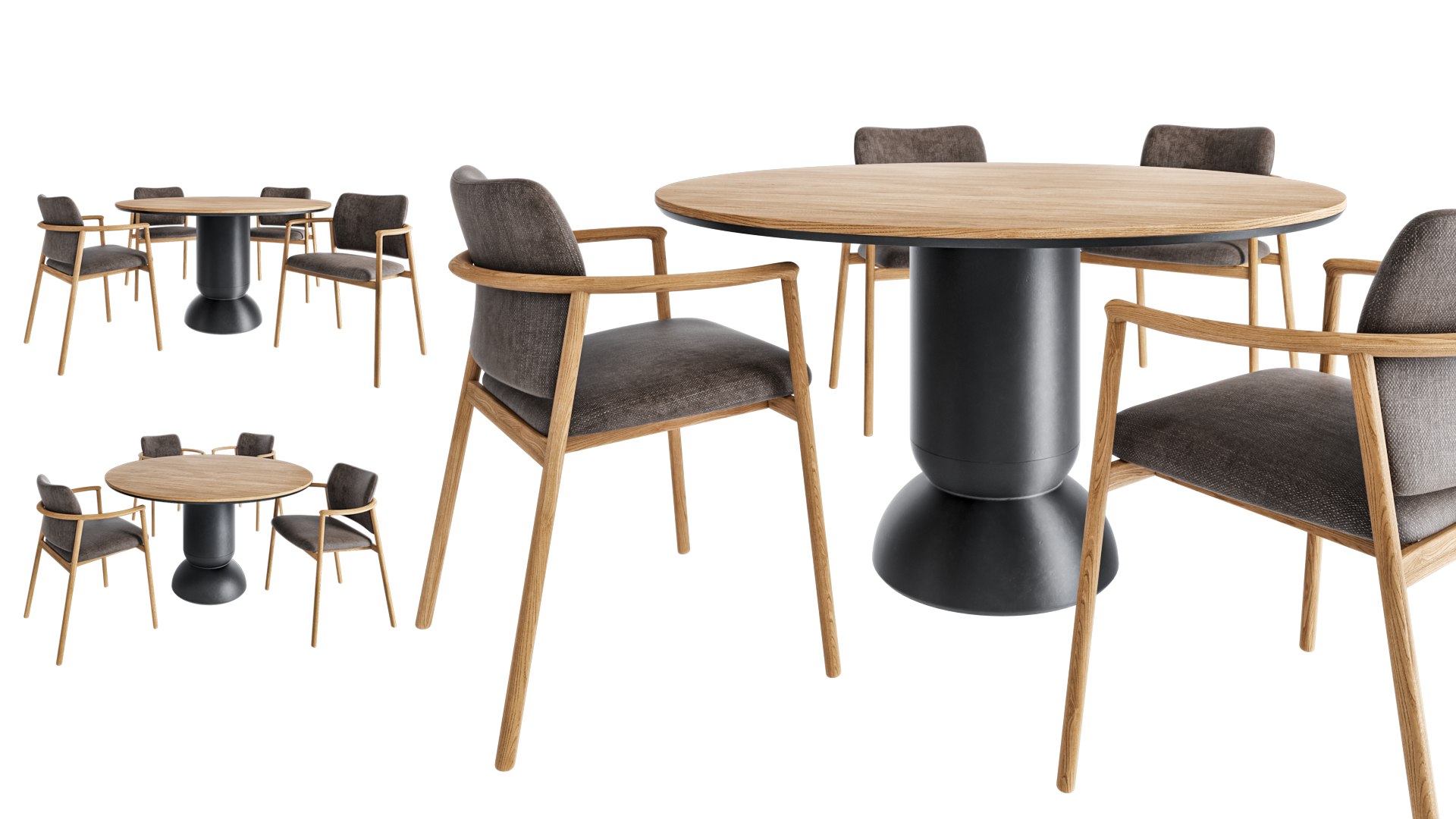 Ludo Dining Table And Lord Dining Armchair 3D Model - TurboSquid 2138862