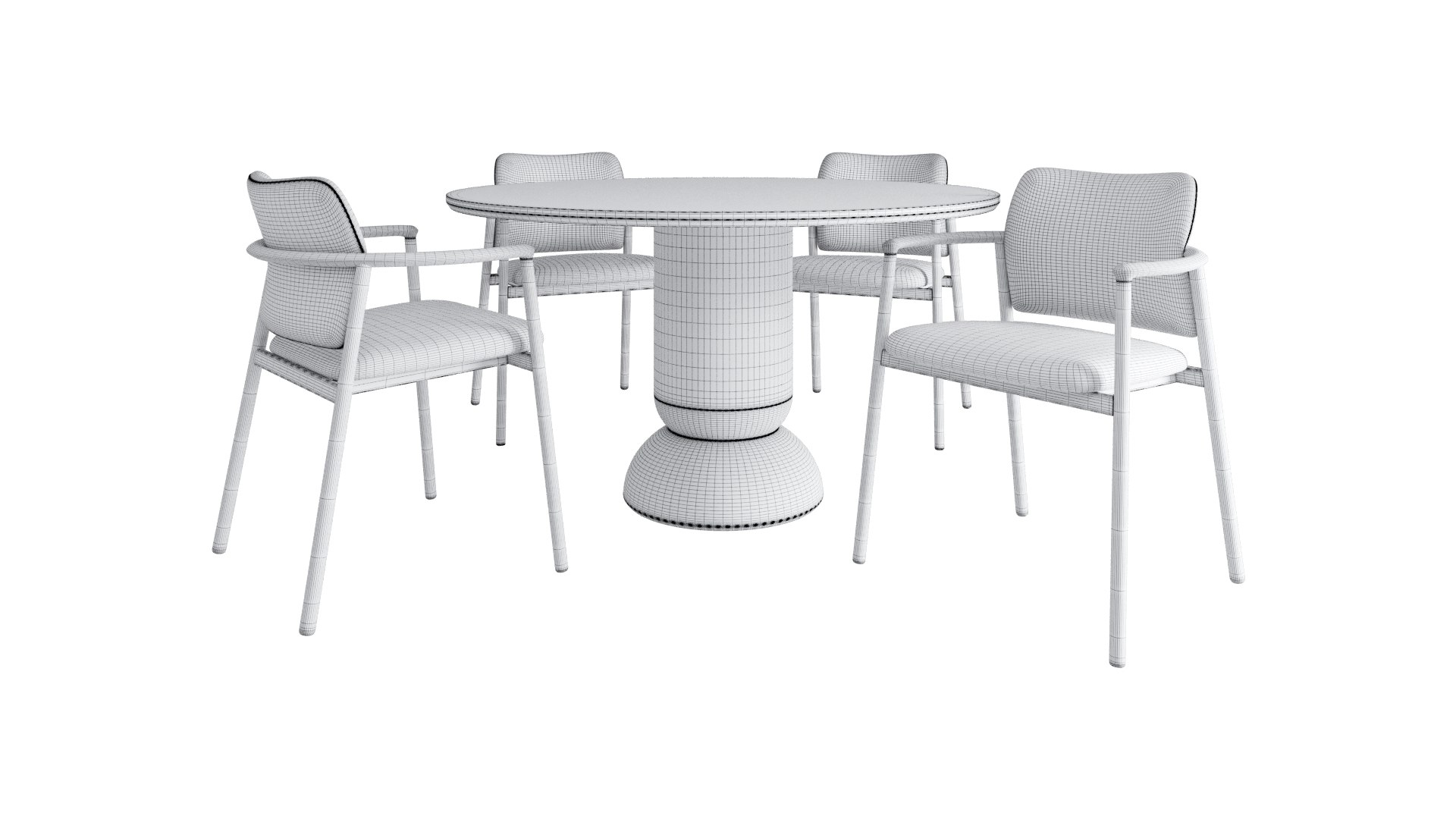 Ludo Dining Table And Lord Dining Armchair 3D Model - TurboSquid 2138862