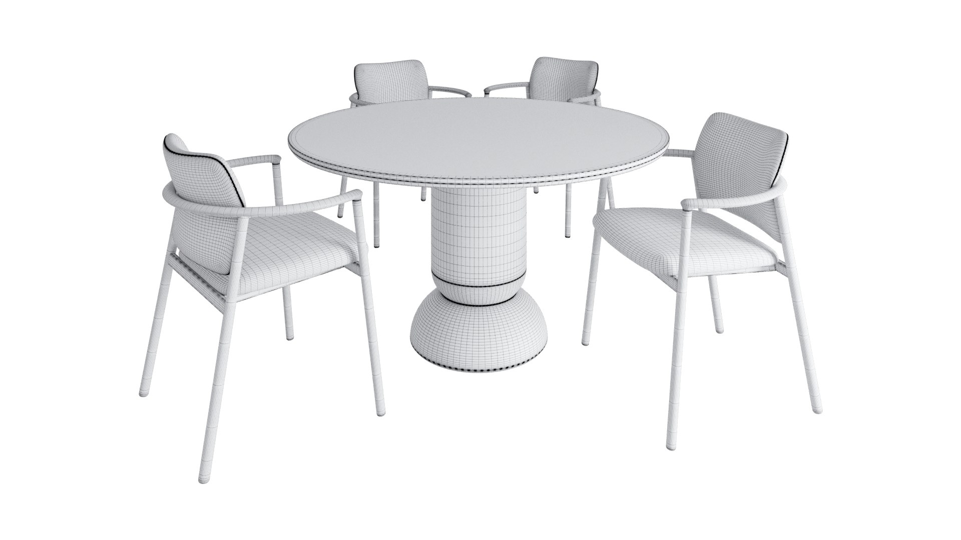 Ludo Dining Table And Lord Dining Armchair 3D Model - TurboSquid 2138862