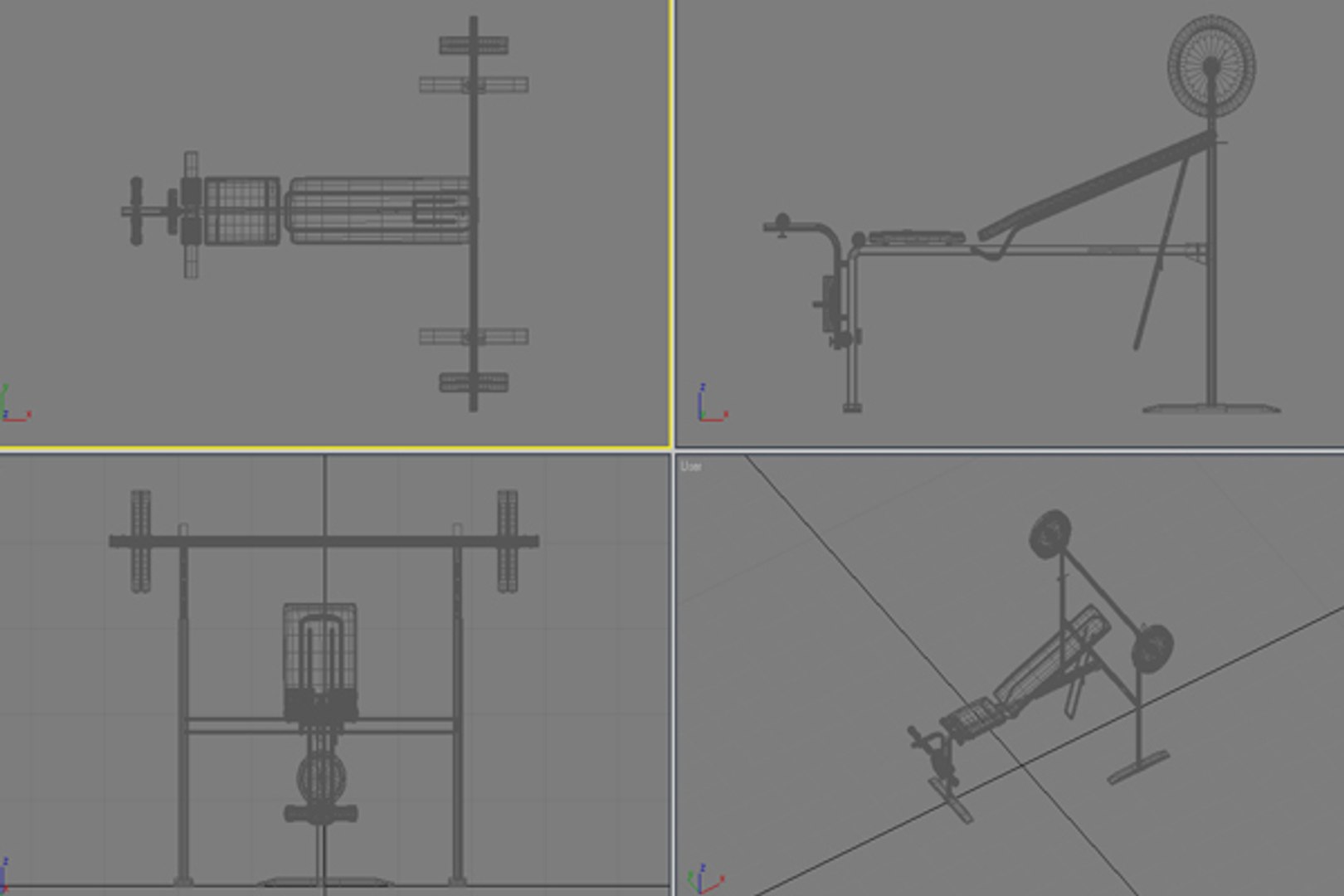 adjustable bench 3d model