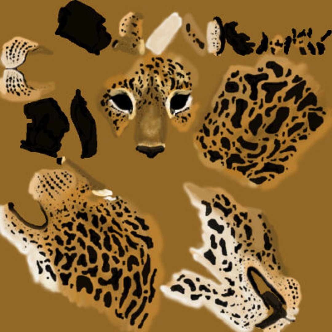 3d model texturing leopard