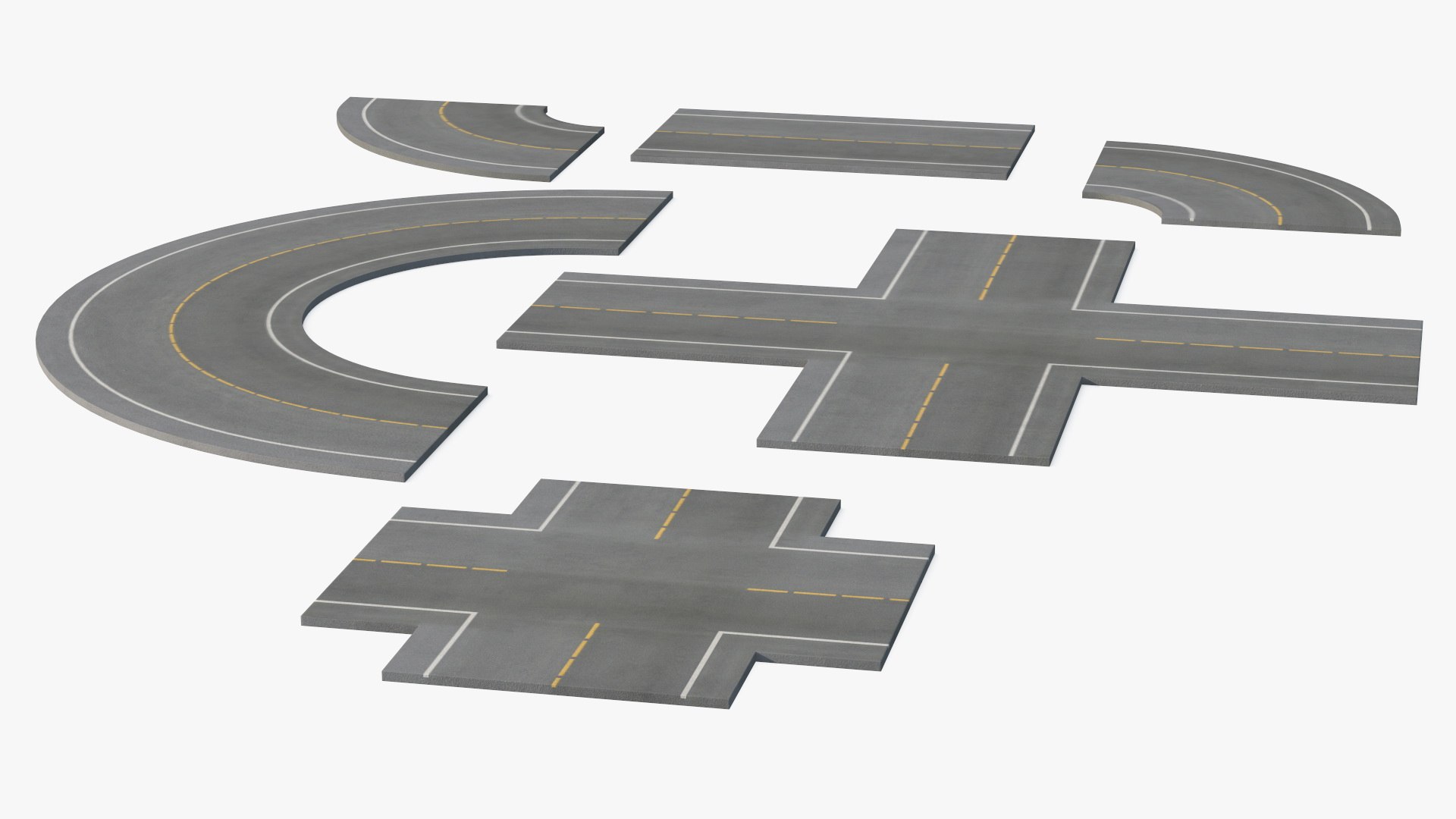 3D Road Parts Pack - TurboSquid 2202697