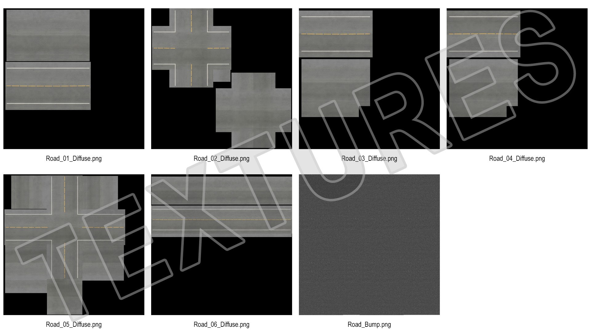 3D Road Parts Pack - TurboSquid 2202697
