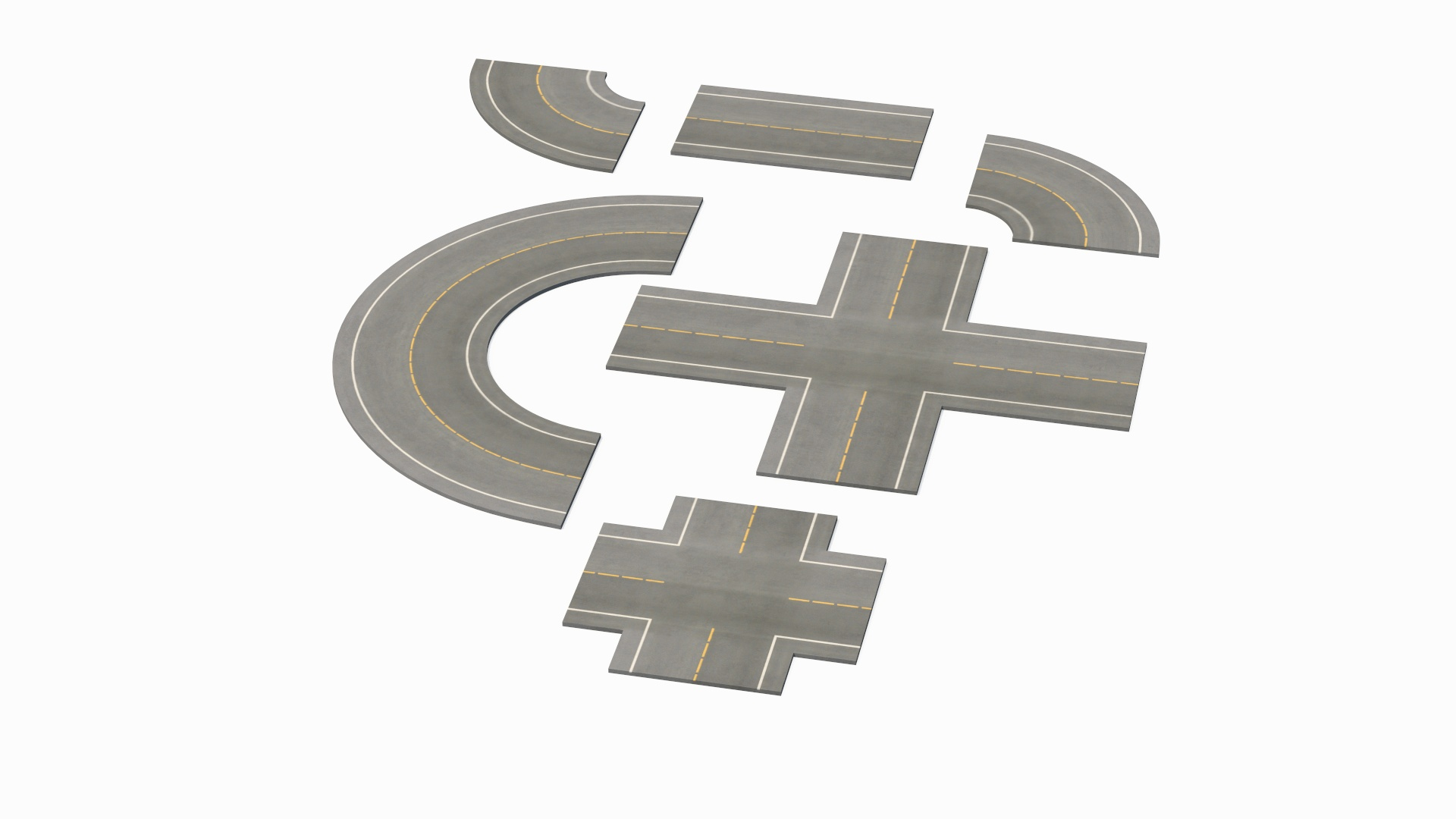 3D Road Parts Pack - TurboSquid 2202697