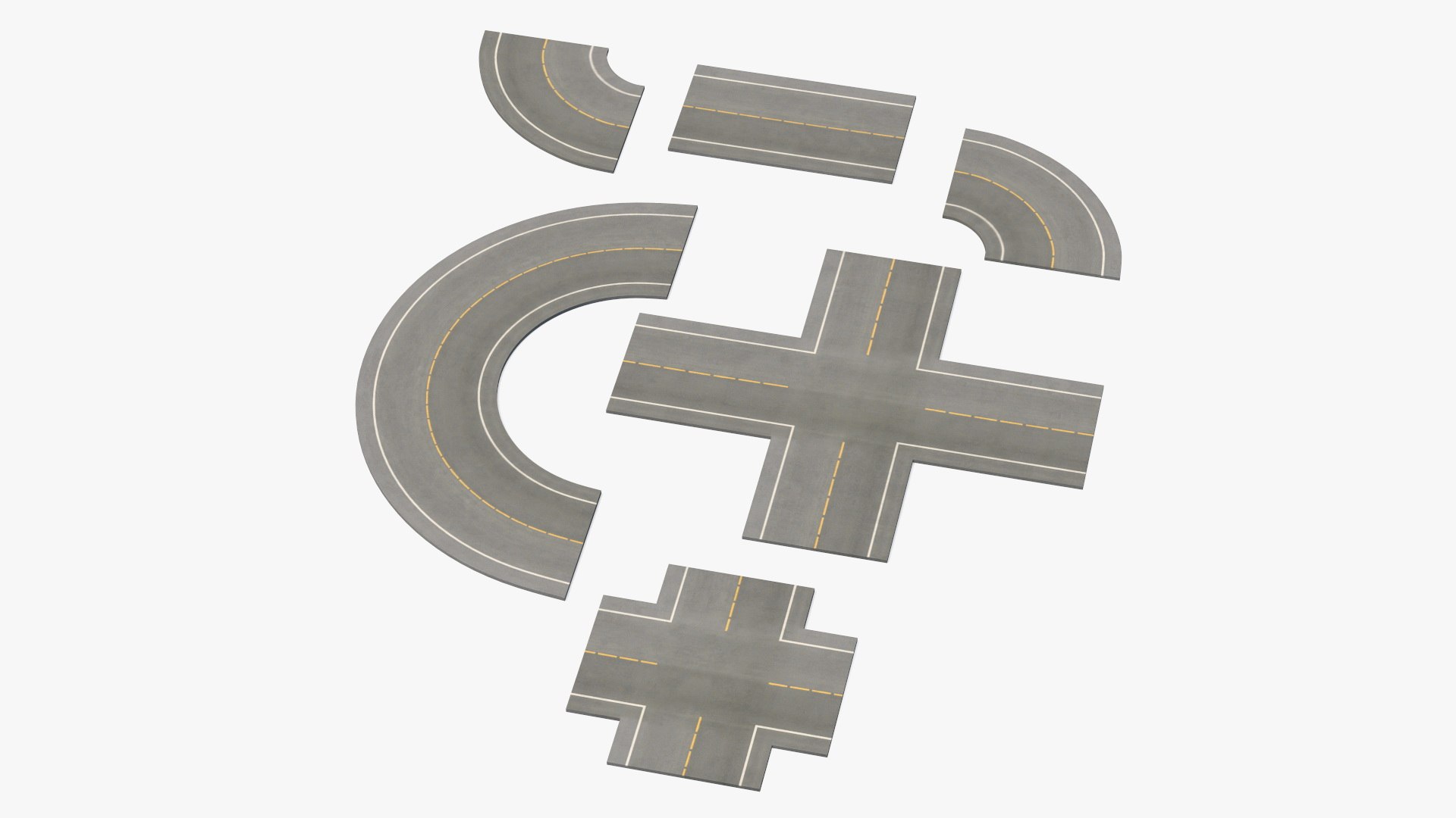 3D Road Parts Pack - TurboSquid 2202697