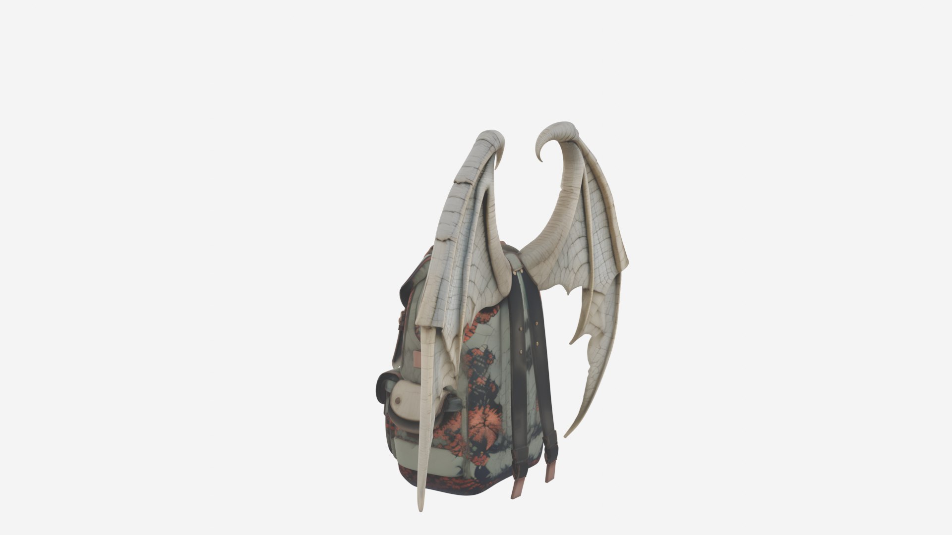Realistic Stone Gargoyle Wing Backpack 3D Model With Foldable Wings And ...