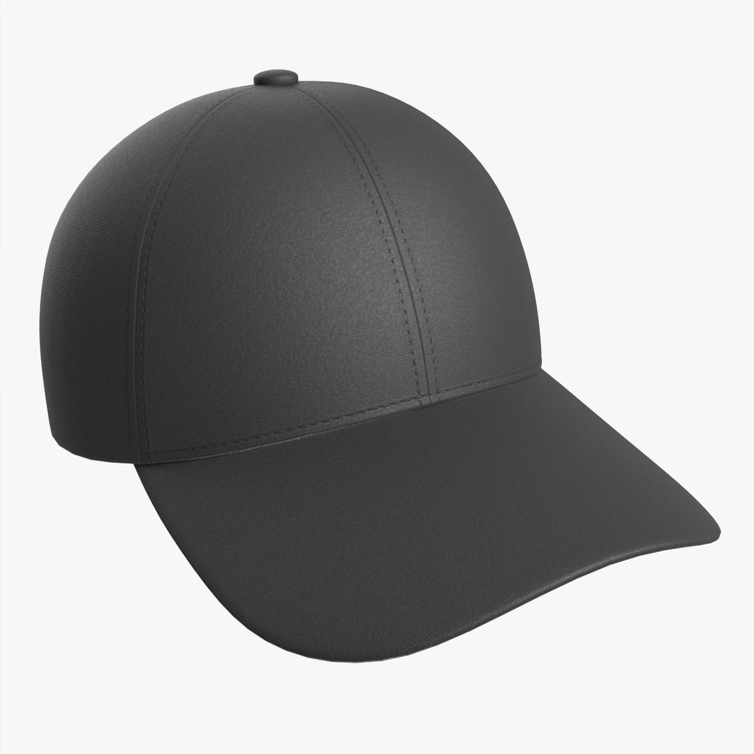 3D Baseball Cap Fabric Mockup Black model - TurboSquid 2043329