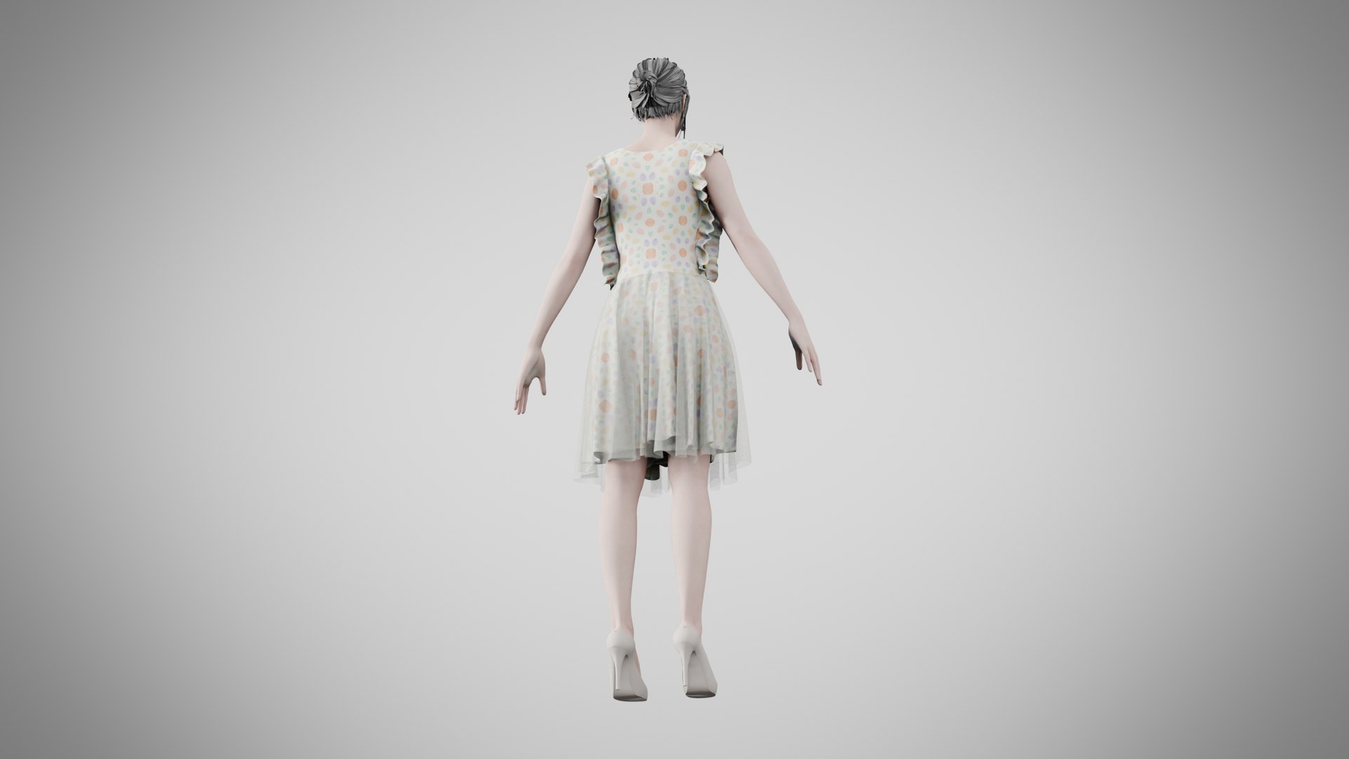3D Model Dress 20 Pastel Petal Scatter - TurboSquid 2469560