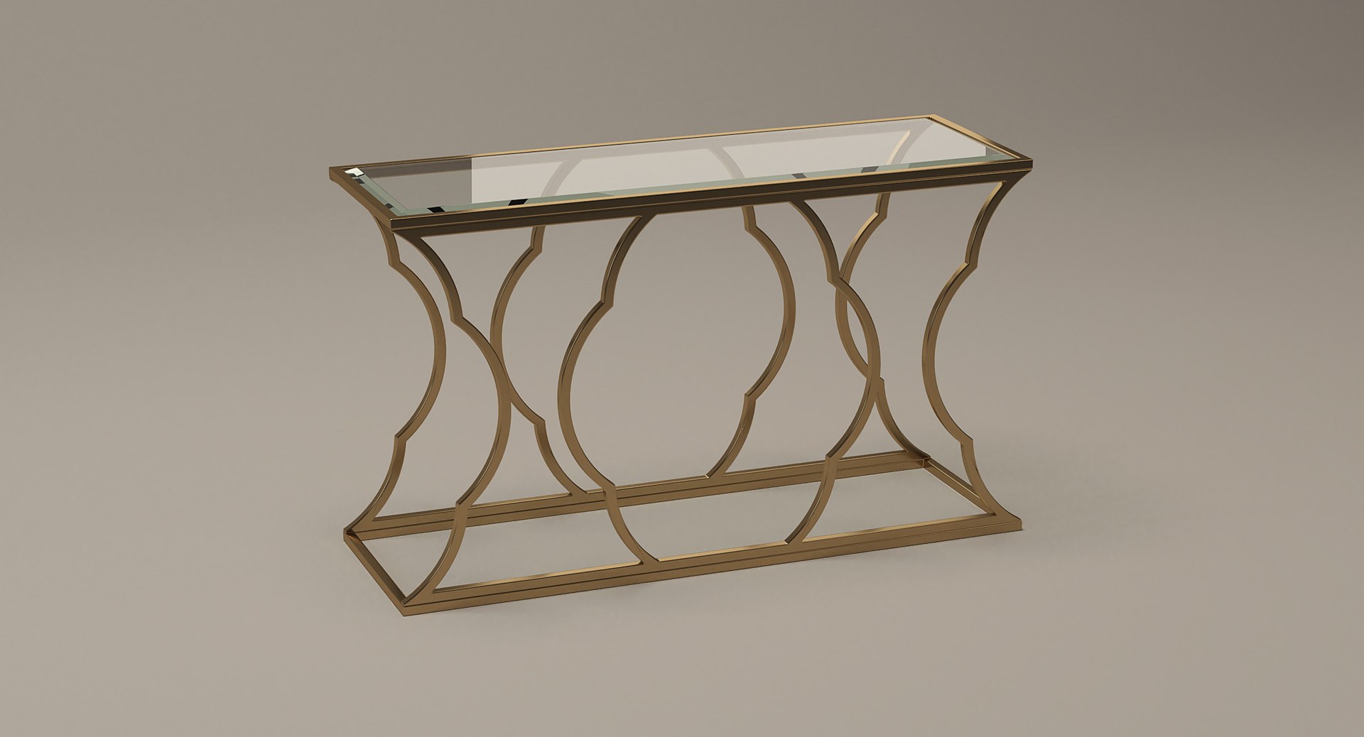 3D Rectangle Console Table Metal Model - TurboSquid 1393239