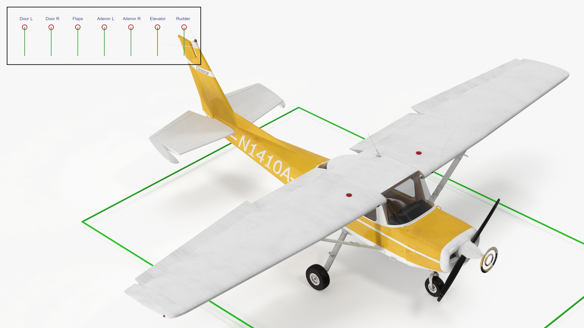 Private Single Engine Propeller Aircraft Cessna 150 Rigged 3D Model ...