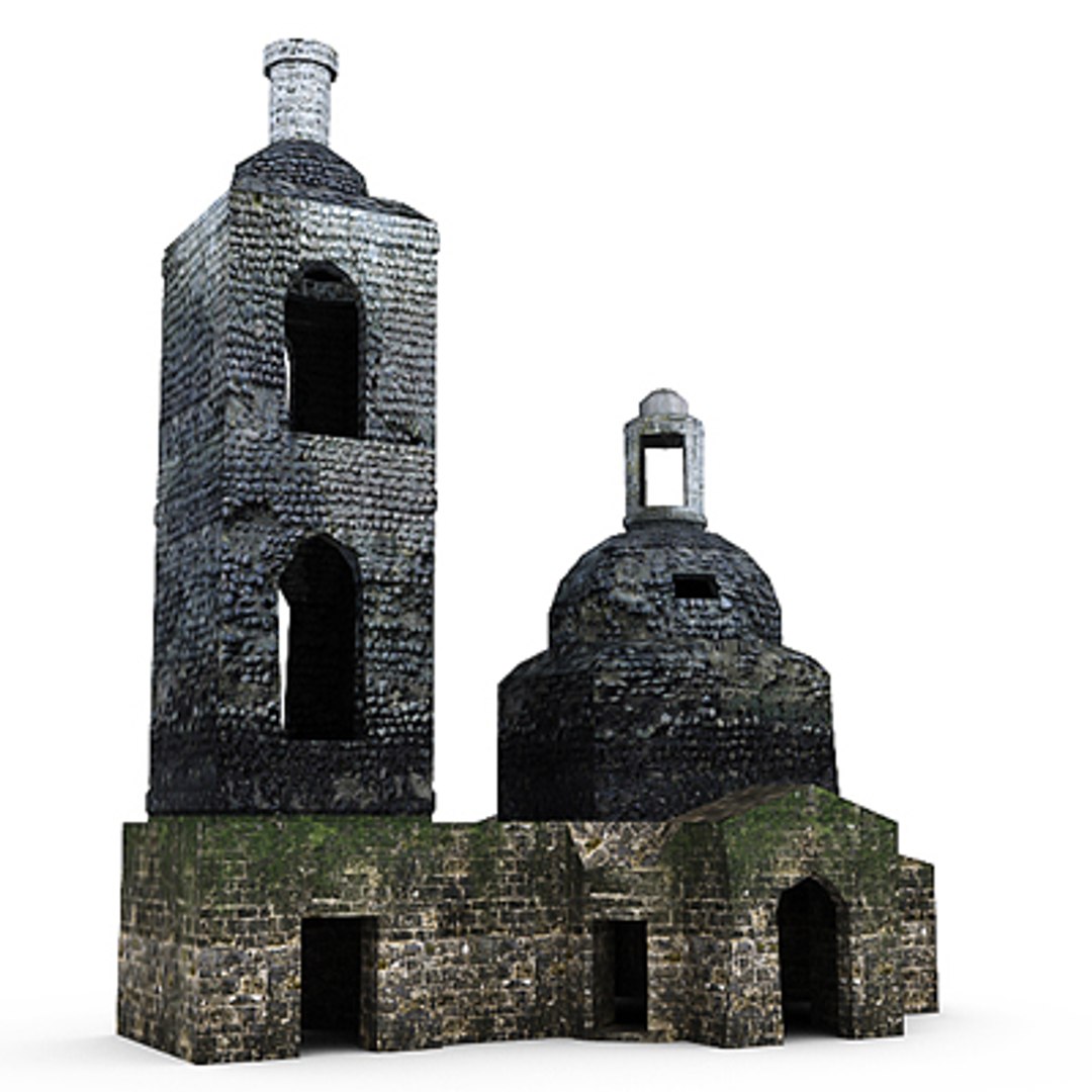 Ruined Church Building 3d Model