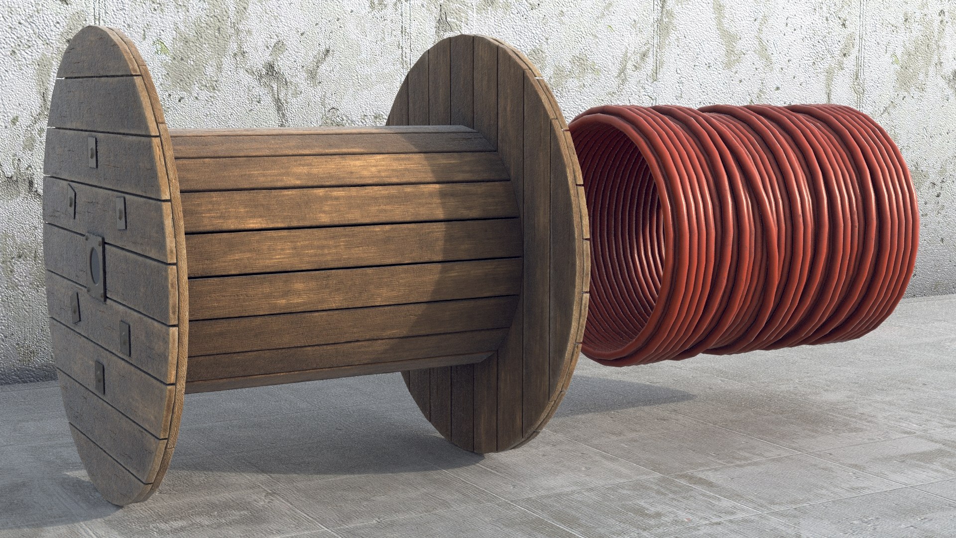 3D Model Reel With Cable HD - TurboSquid 1825236