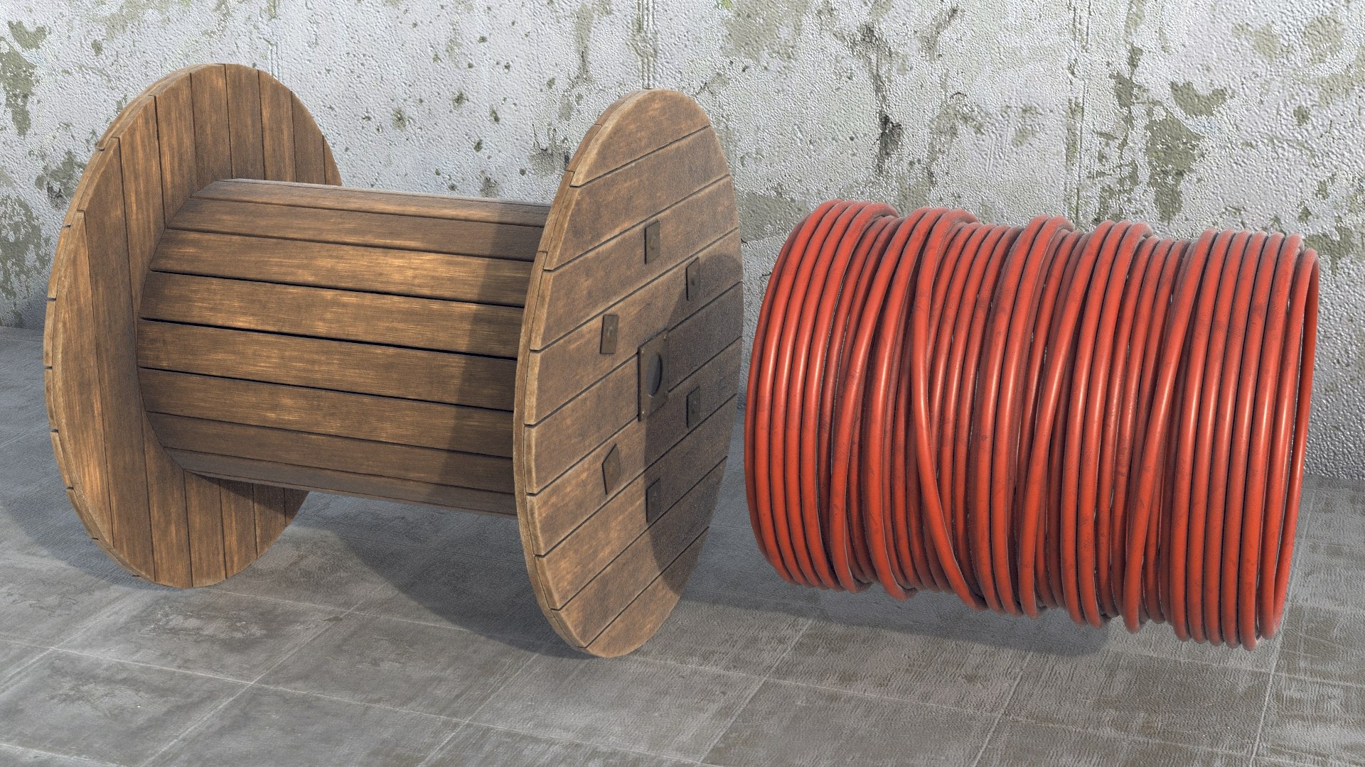 3D Model Reel With Cable HD - TurboSquid 1825236