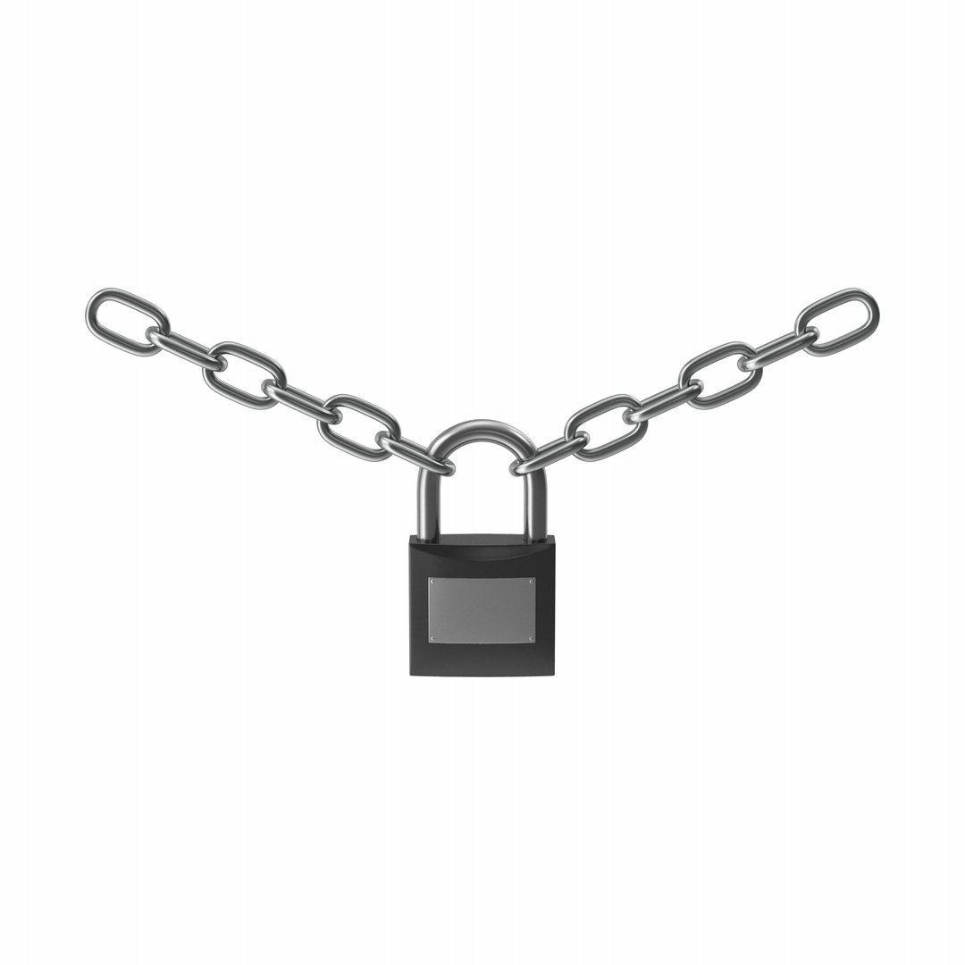 3D Model Hanging Chained Padlock - TurboSquid 2299450