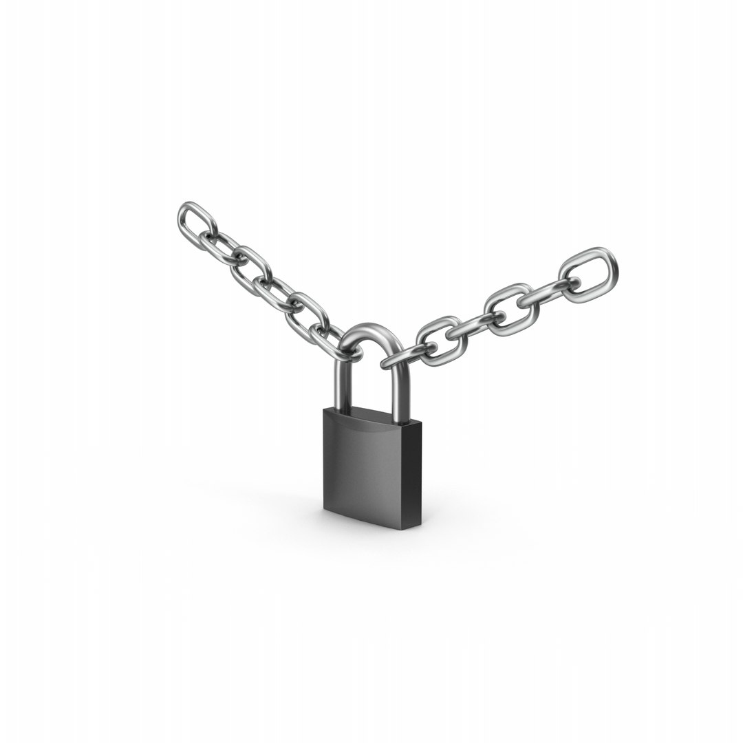 3D Model Hanging Chained Padlock - TurboSquid 2299450