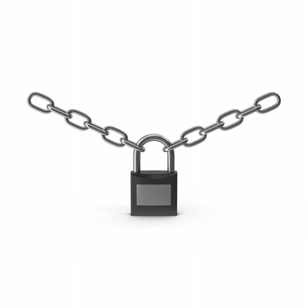 3D Model Hanging Chained Padlock - TurboSquid 2299450