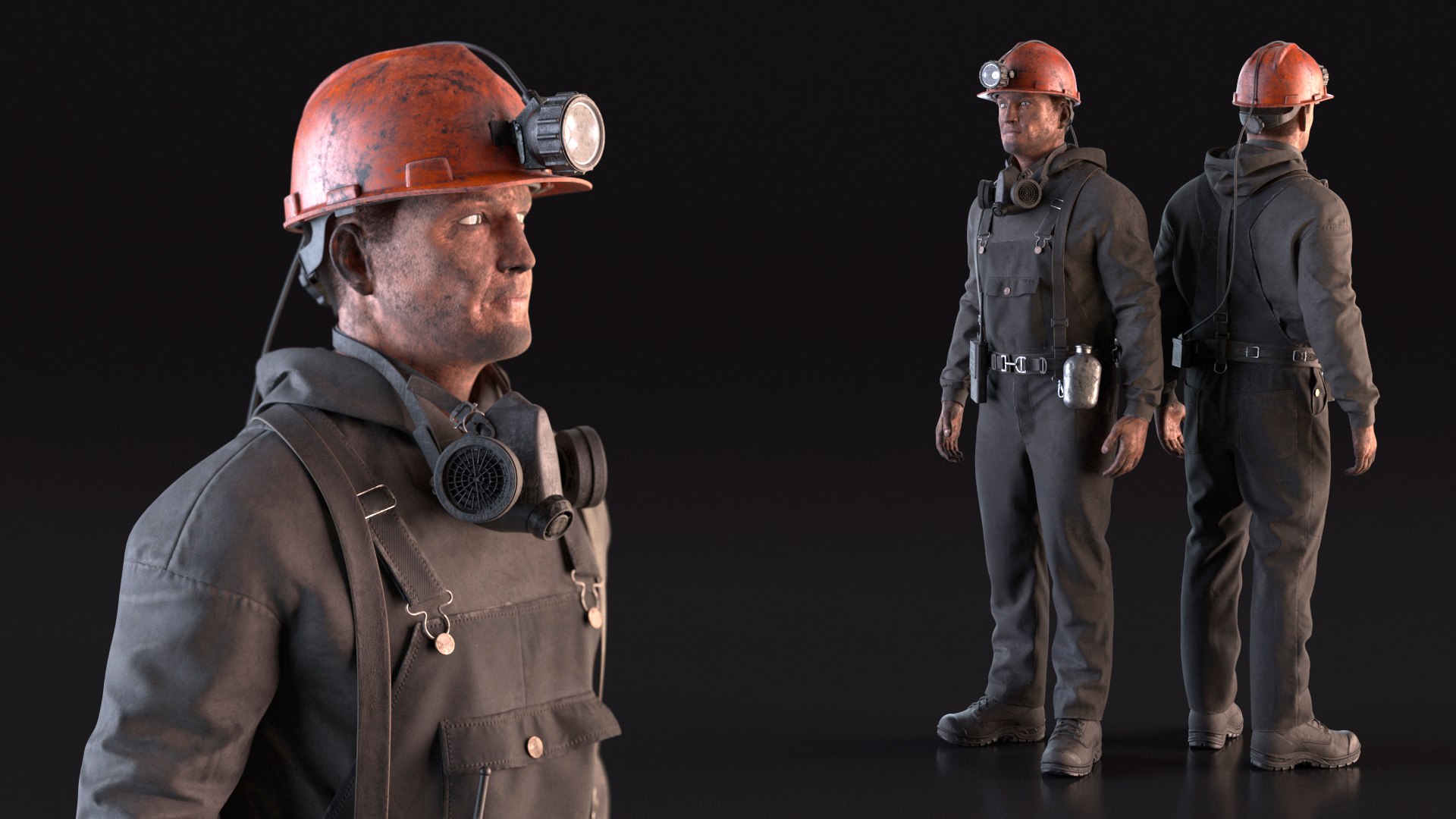 3D Coal Miner In Pose Fur Model - TurboSquid 2333968